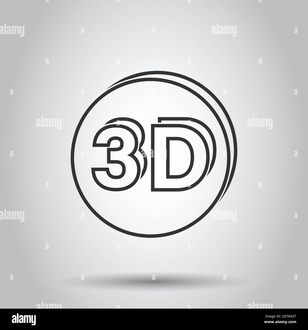 3d text icon in flat style. Word vector illustration on white isolated ...