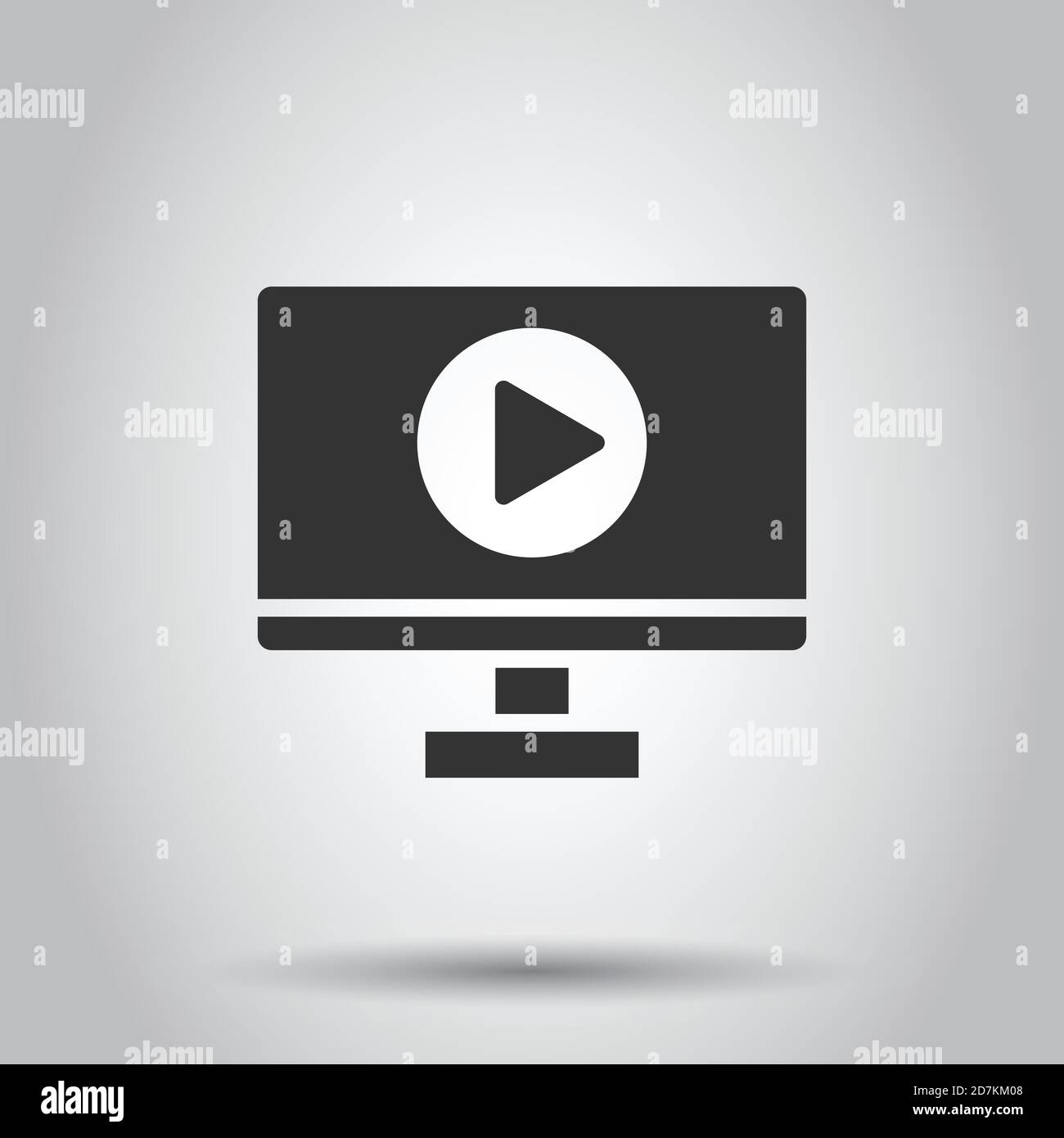 Tv screen icon in flat style. Video vector illustration on white ...