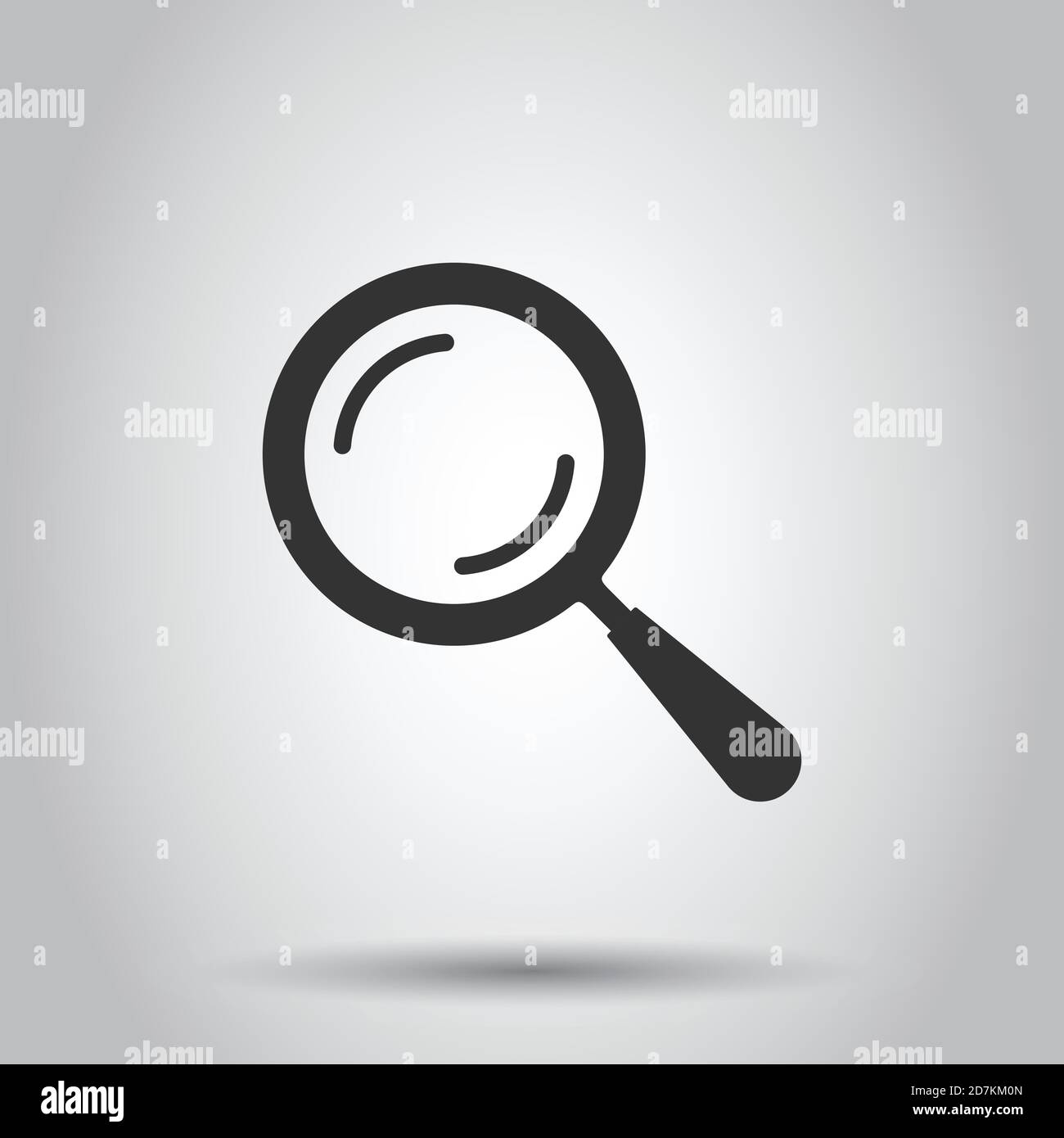 Loupe sign icon in flat style. Magnifier vector illustration on white ...
