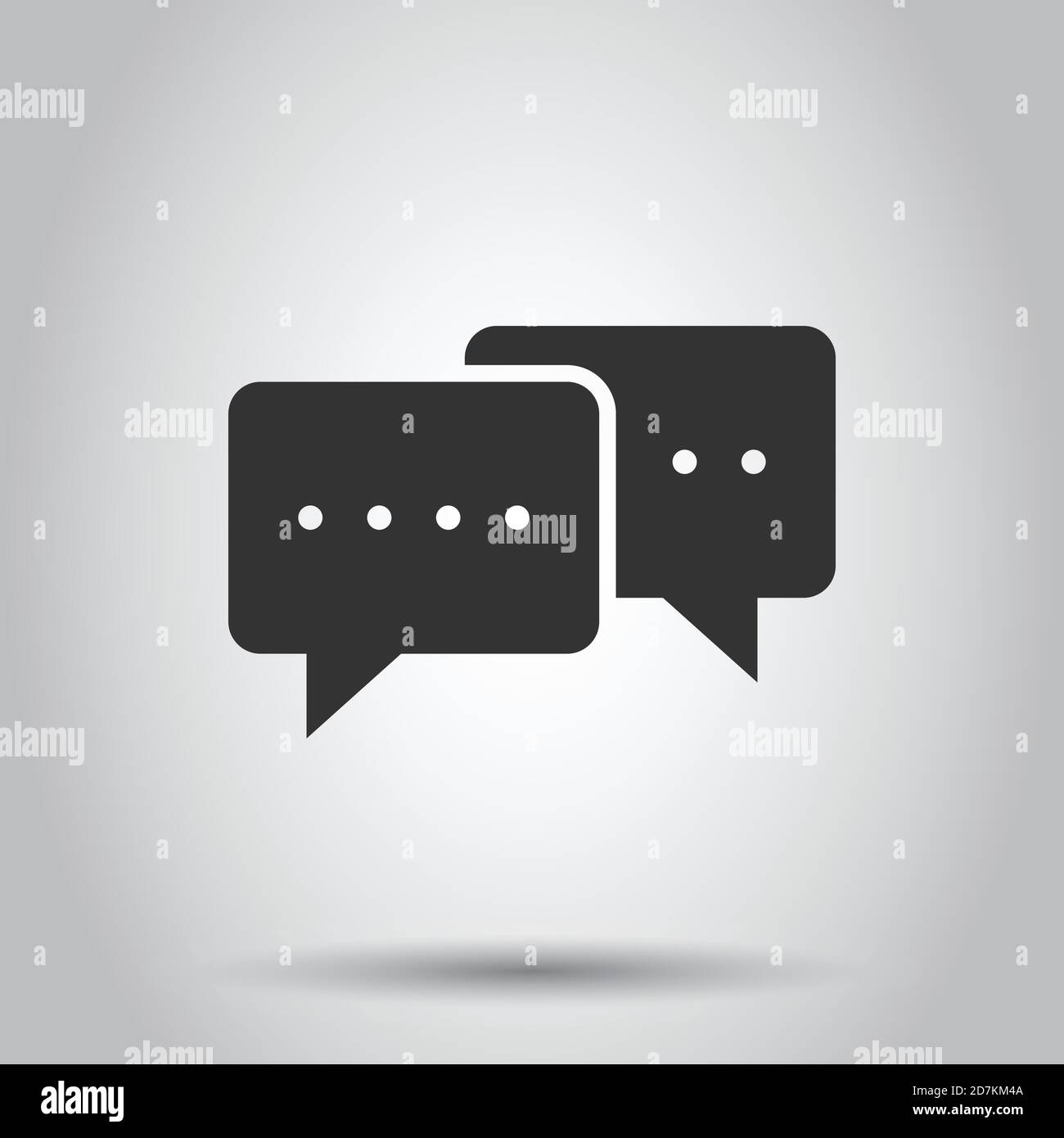 Speak chat sign icon in flat style. Speech bubbles vector illustration ...