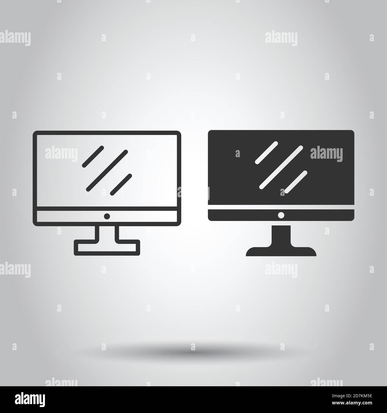 Computer monitor icon. Vector illustration on isolated background ...