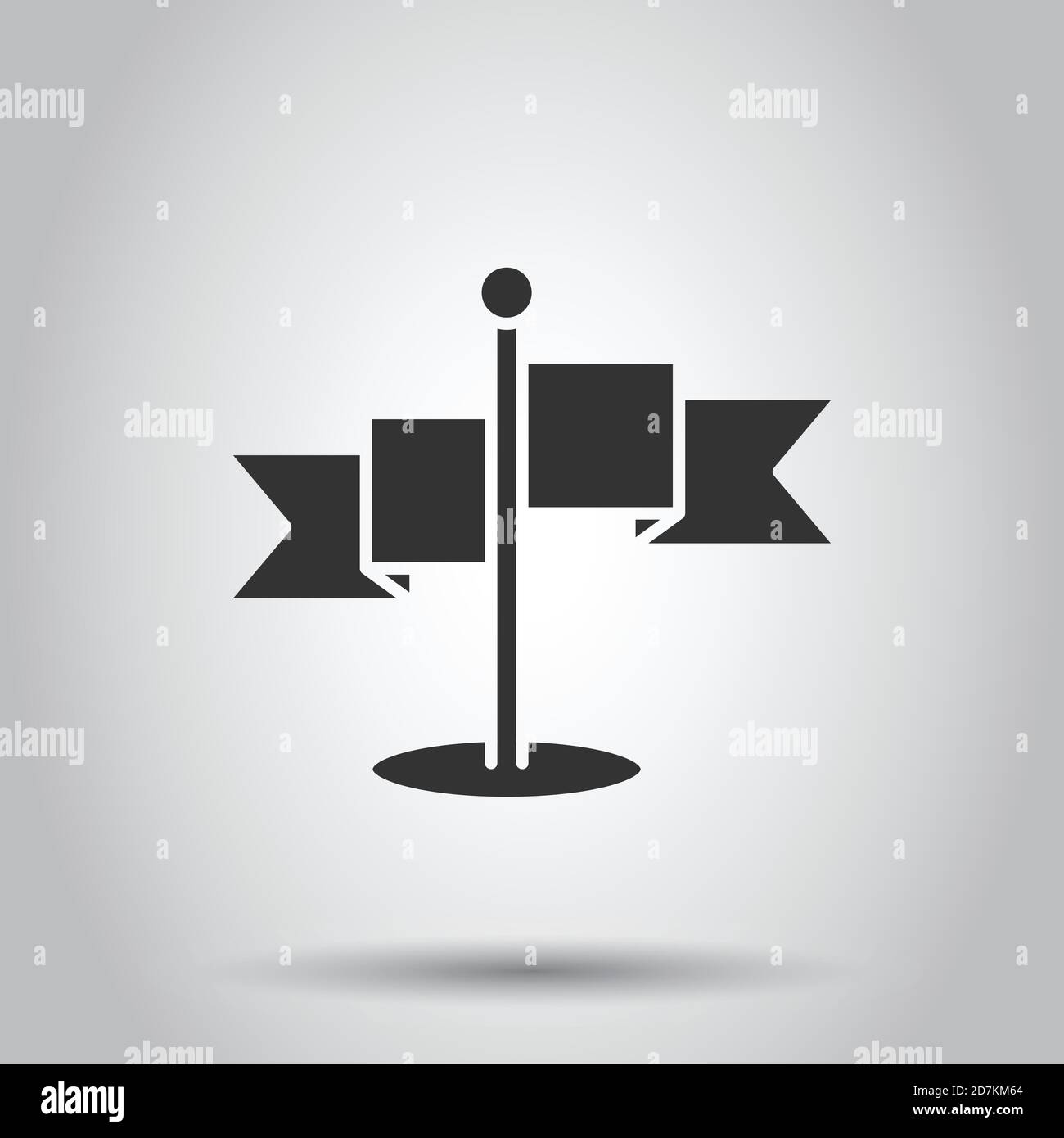 Flag icon in flat style. Pin vector illustration on white isolated ...