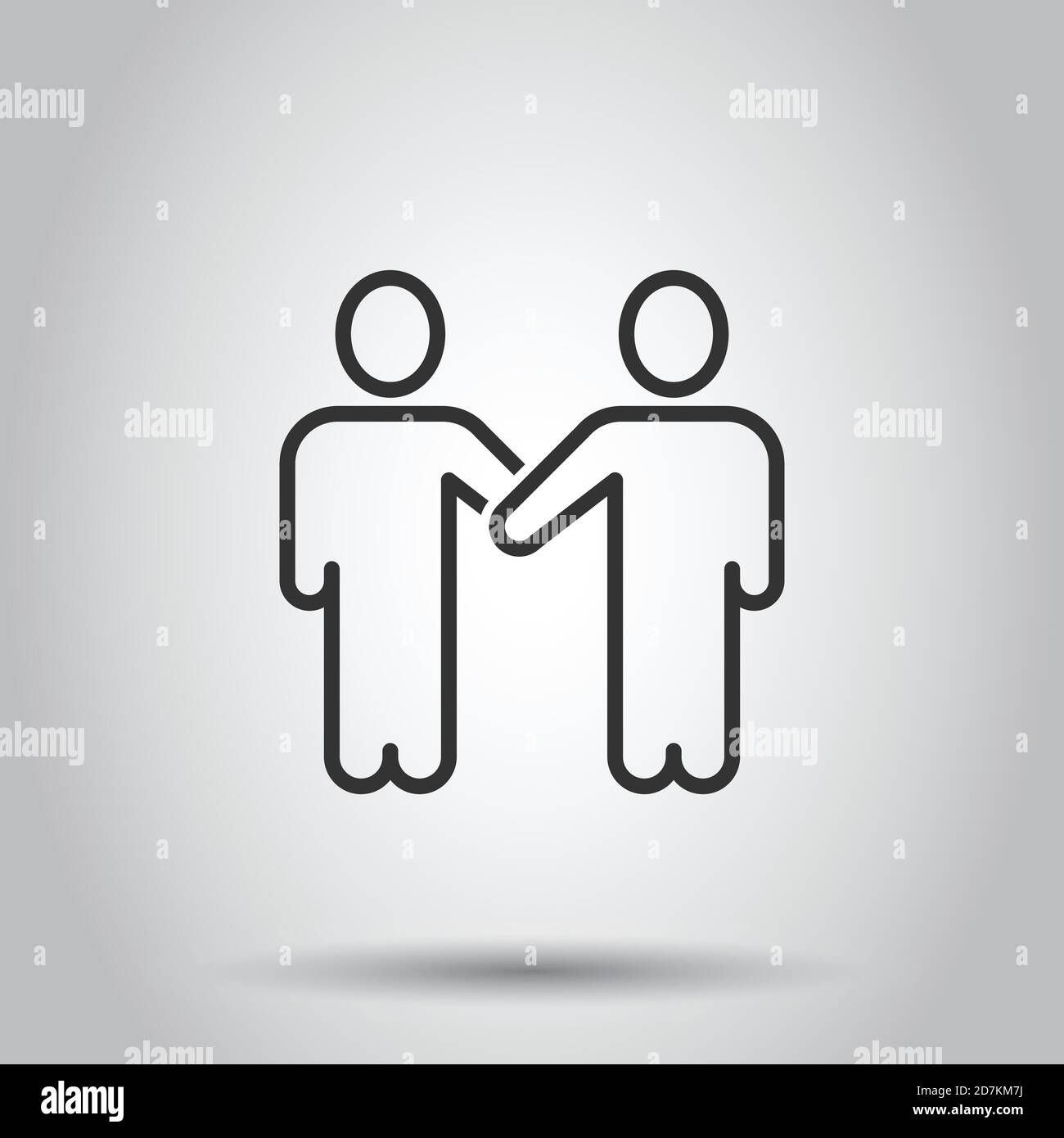 Greetings gesture icon in flat style. People handshake vector ...