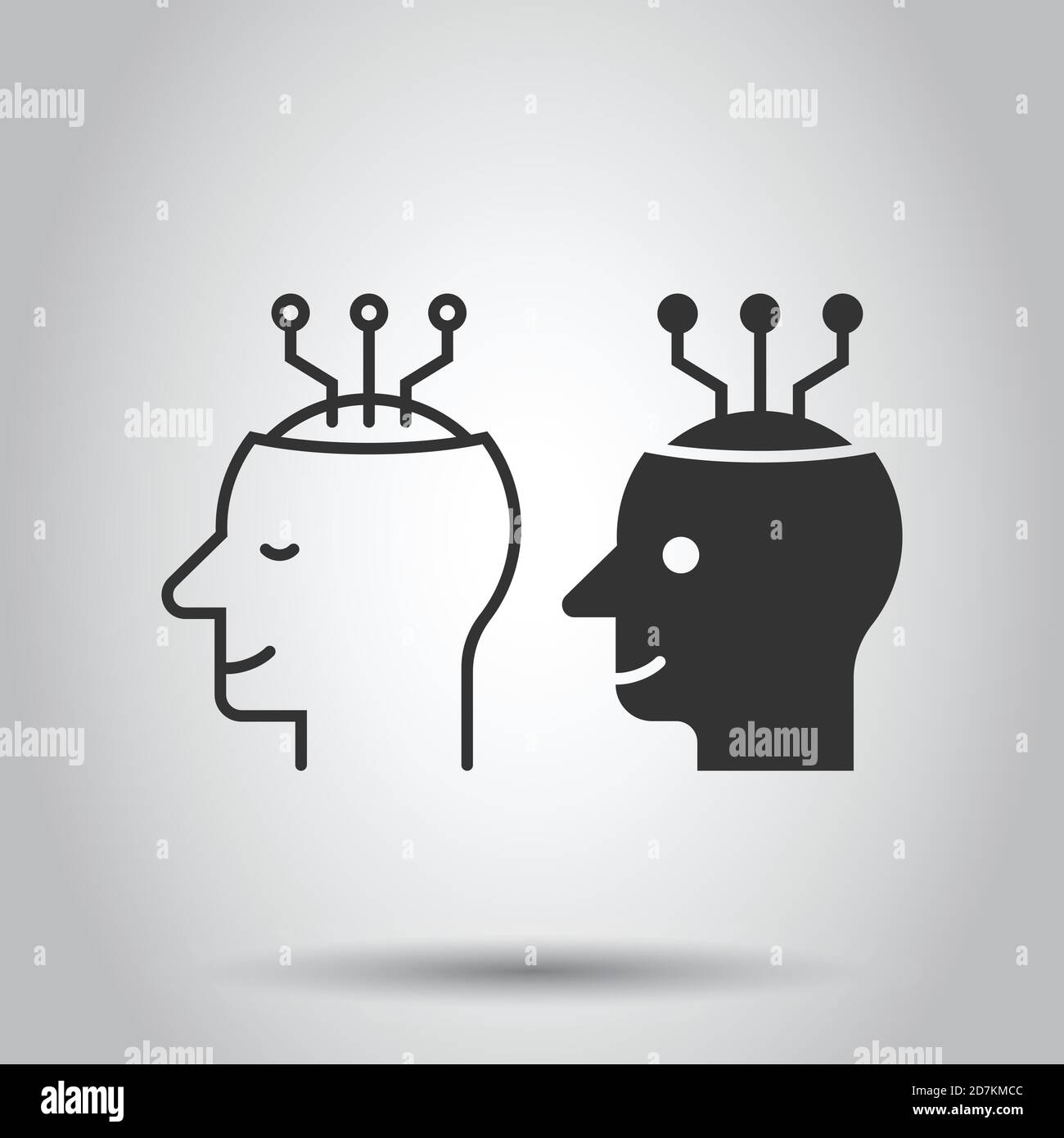 Mind awareness icon in flat style. Idea human vector illustration on ...