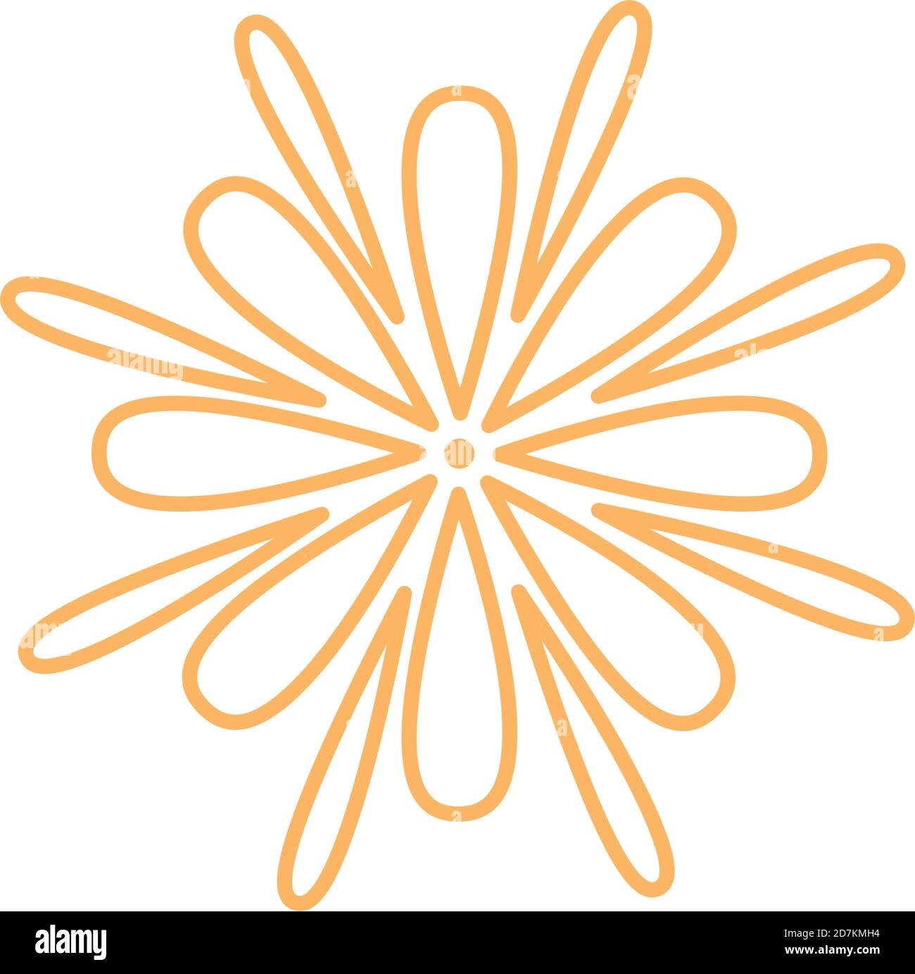 flower petals element decoration vector illustration line design Stock ...