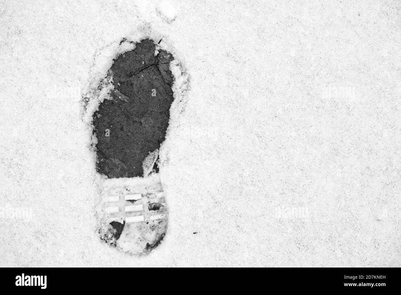 Footprints in the snow. Footprints on the first snow. Imprint and ...