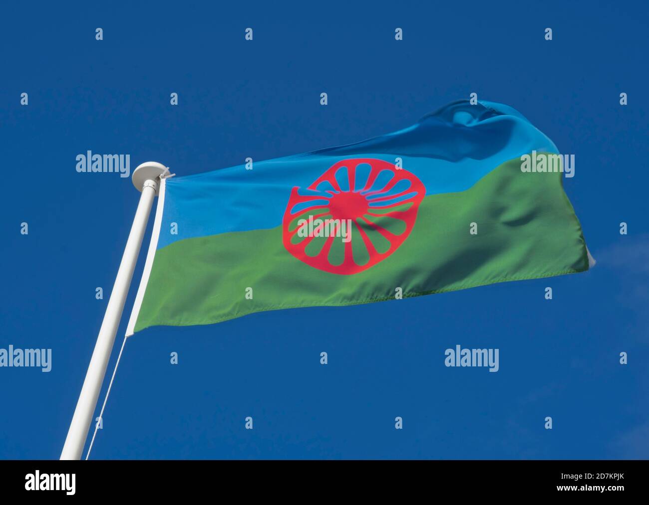 International flag of Romany people as part of flags of autonomous ...