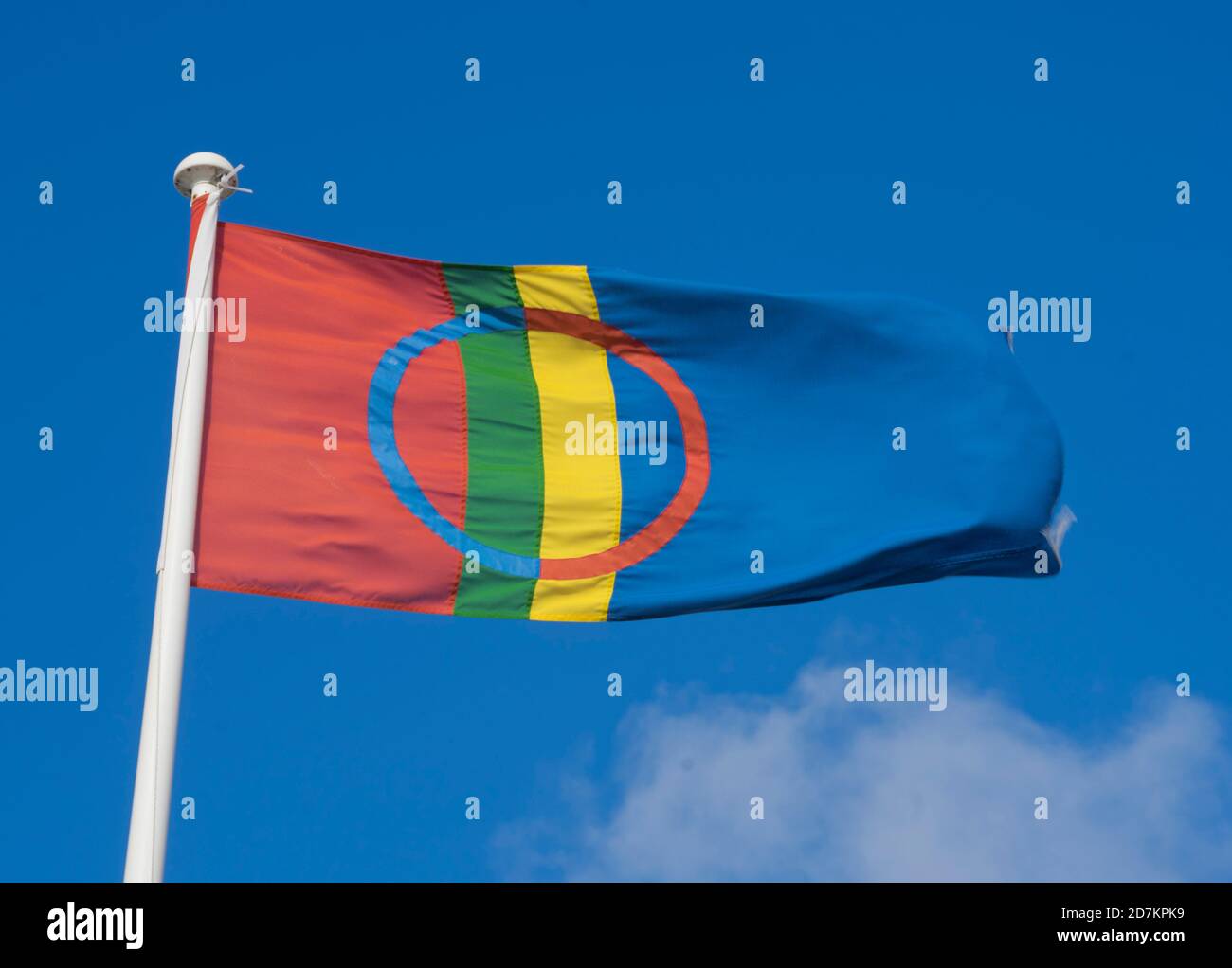 Flag of Lapland in Scandinavia as part of flags of autonomous regions ...
