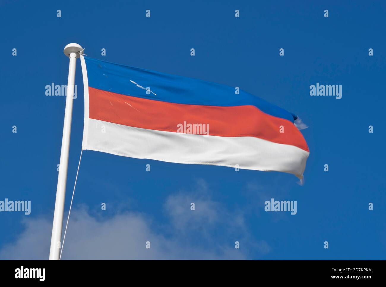 Flag of Serbia as part of flags of autonomous regions displayed by the ...