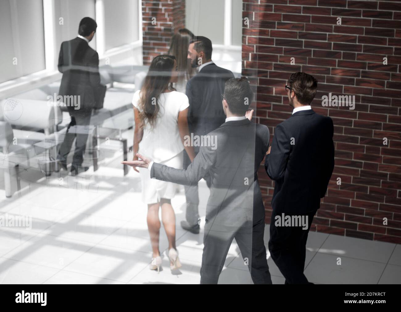 background image.group of employees, late for work Stock Photo - Alamy