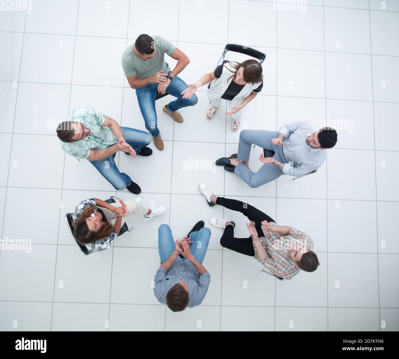 top view. a team of successful young employees Stock Photo - Alamy