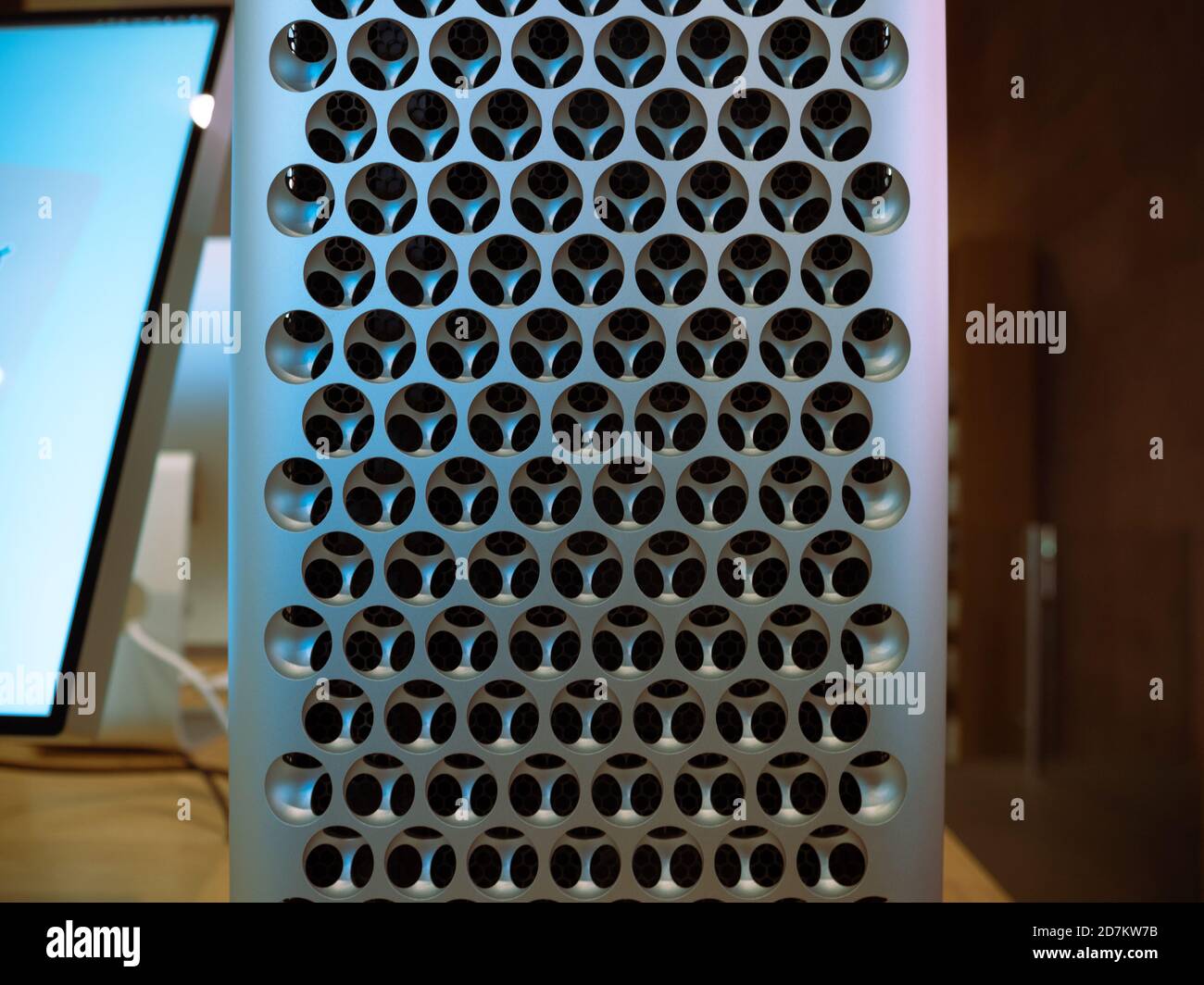 Paris, France - Oct 23, 2020: Front view of new Apple Computers Mac Pro ...