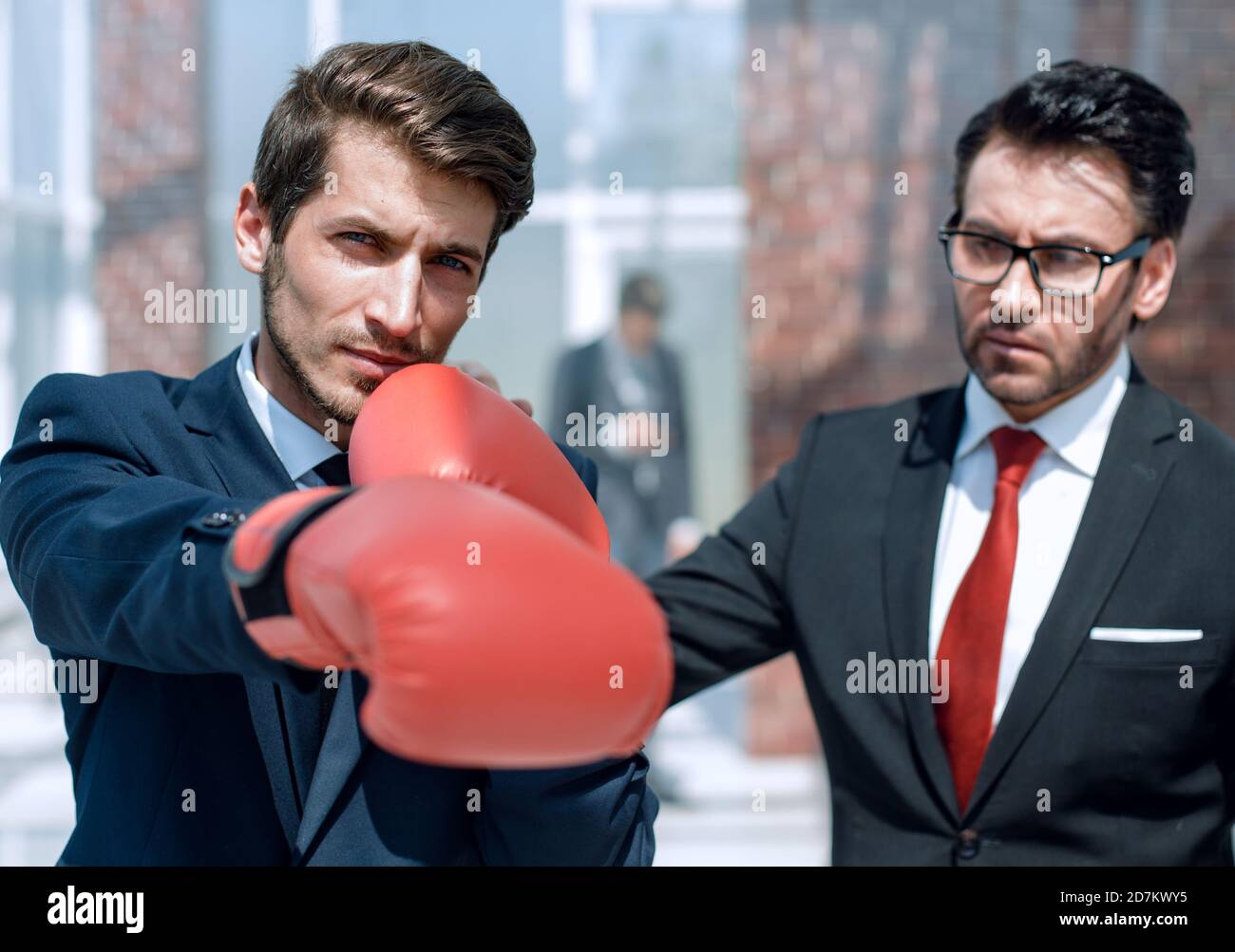 lawyer in Boxing gloves and his supervisor Stock Photo - Alamy