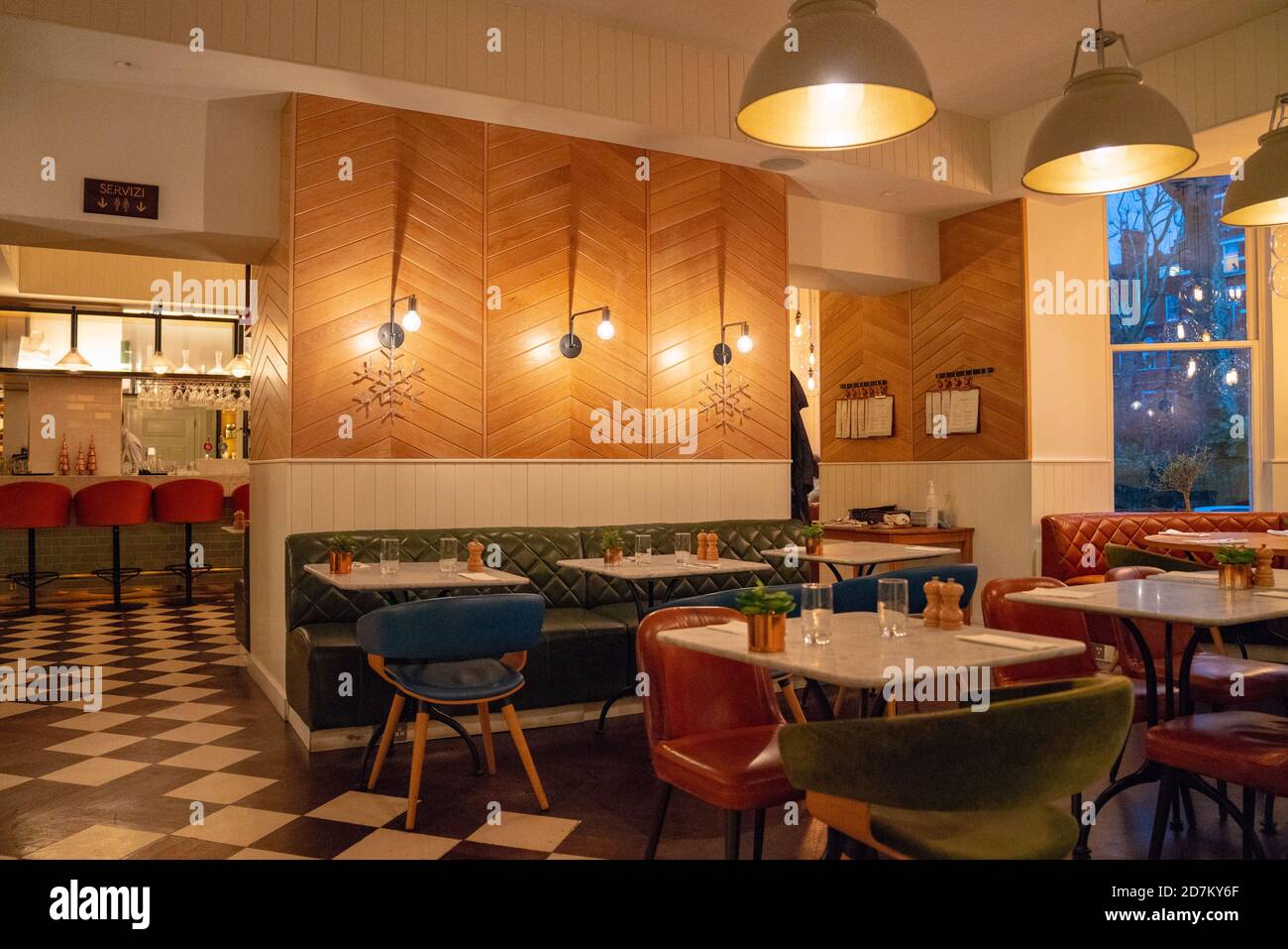 Interior design of the cafe in Indigo Hotel captured in London, UK ...