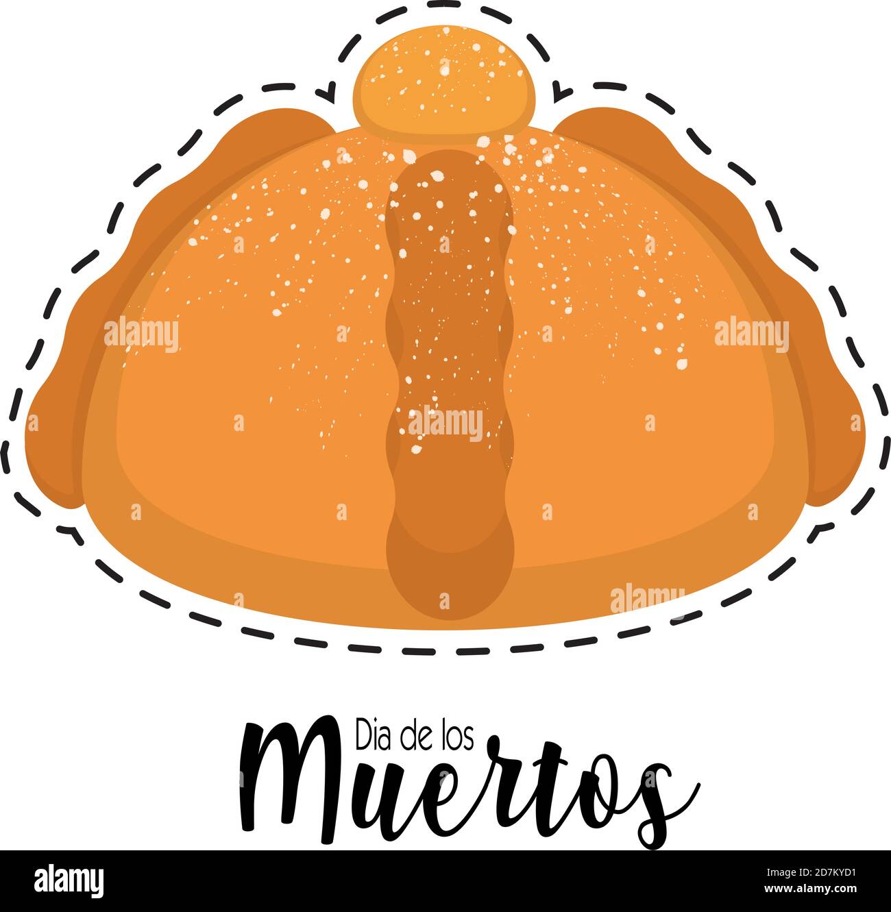 Dia de los muertos sticker with a bread - Vector Stock Vector Image ...