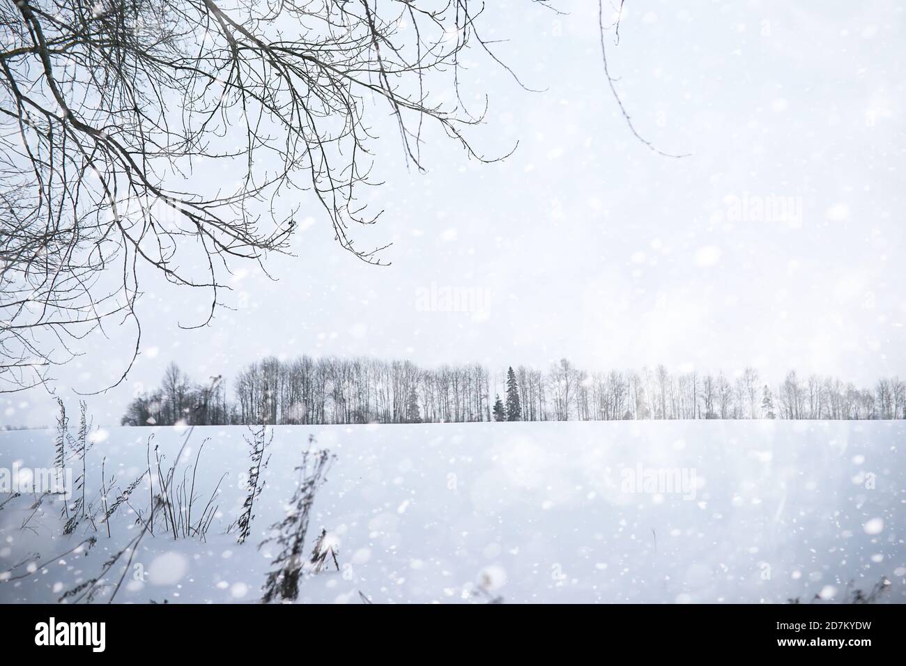 Winter landscape of country fields and roads Stock Photo - Alamy