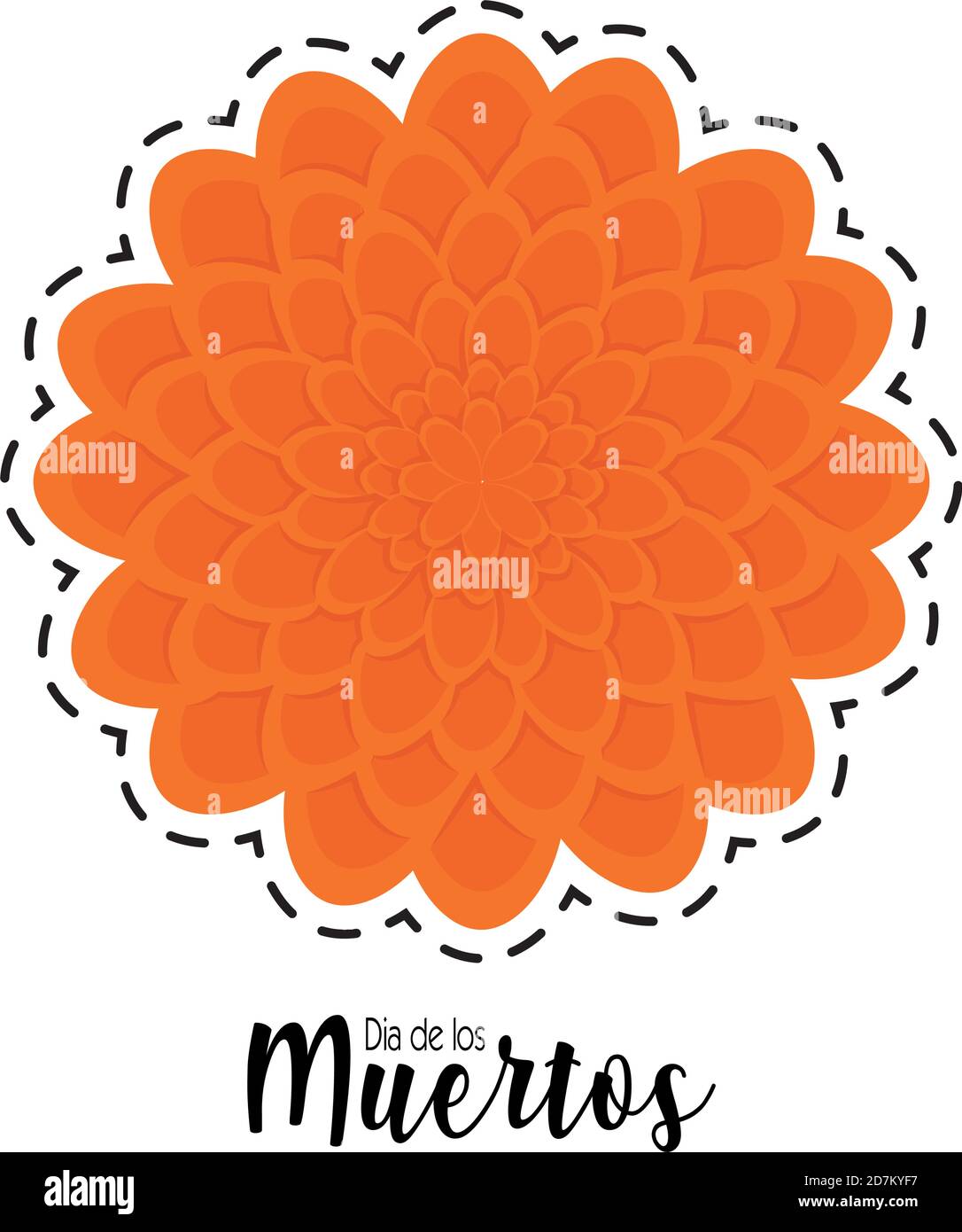 Dia de los muertos sticker with a flower - Vector Stock Vector Image ...