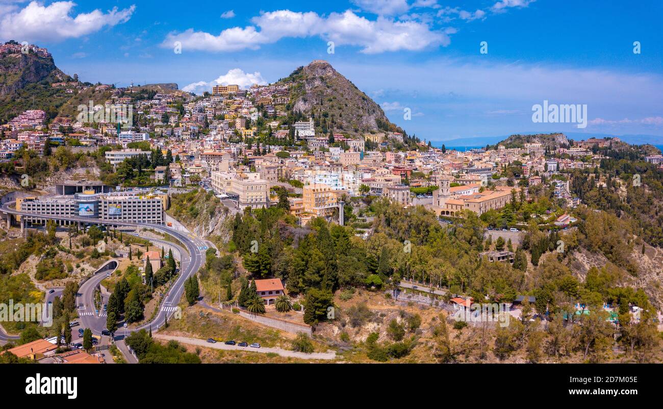 Beautiful and old town at the bottom of a hill Stock Photo - Alamy