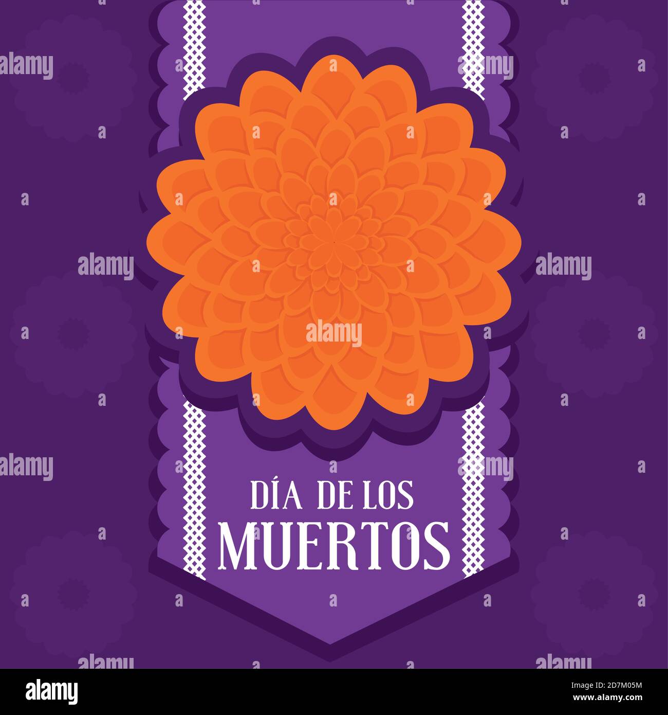 Dia de los muertos poster with a flower - Vector Stock Vector Image ...