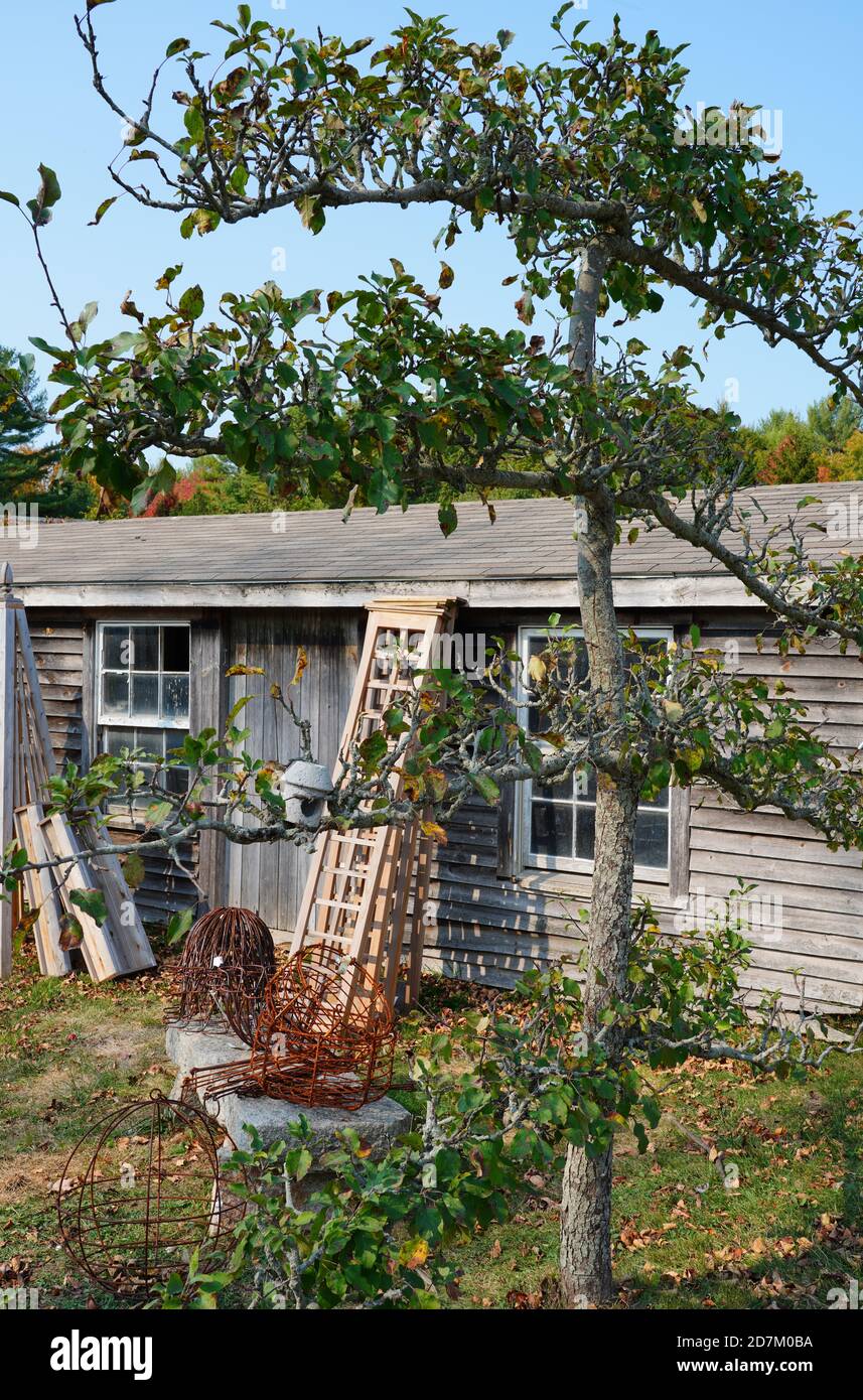 KENNEBUNK, ME -10 OCT 2020- View of the Snug Harbor Farm, a landscape ...
