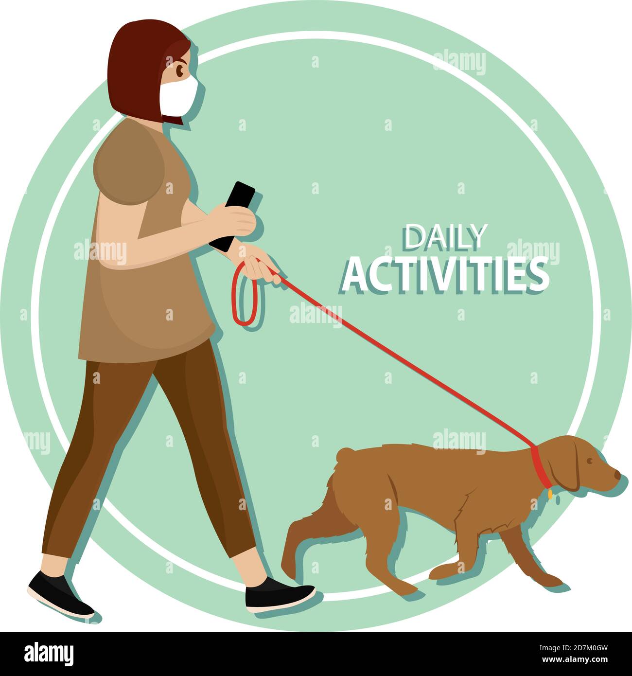 Woman face mask dog Stock Vector Images - Alamy