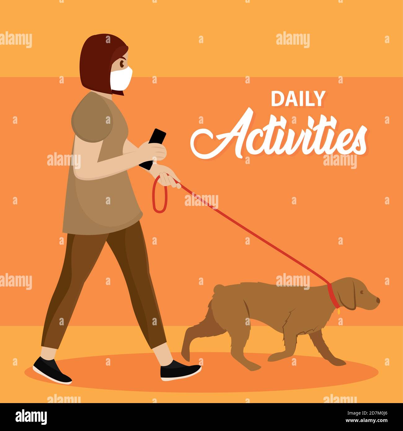 Woman dog with mask protection banner- Vector Stock Vector Image & Art ...