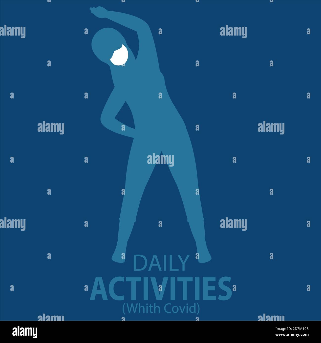 Woman exercise with mask coronavirus protection picture- Vector Stock ...