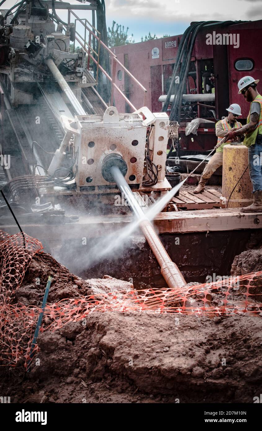 Pipe line drilling Stock Photo - Alamy