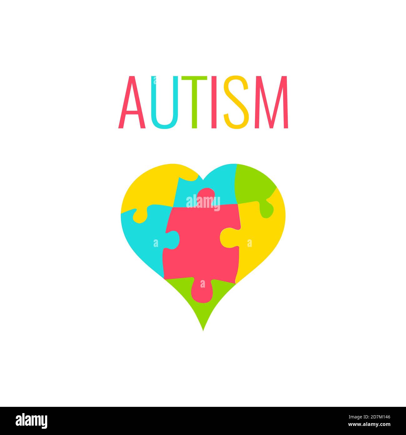 Autism awareness poster with heart, conceptual illustration Stock Photo ...