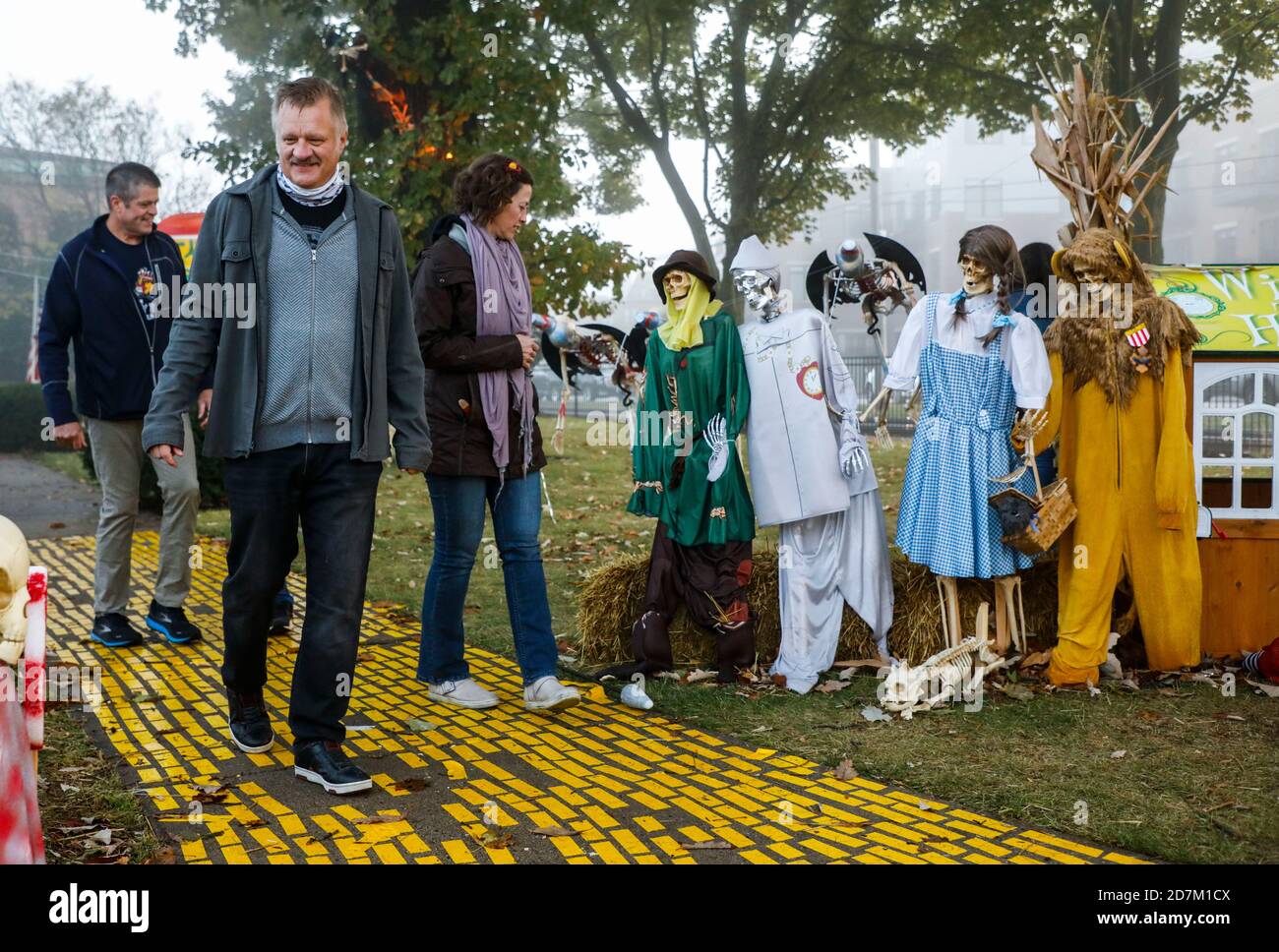 Highwood, USA. 23rd Oct, 2020. Visitors walk through the Wizard of Oz ...