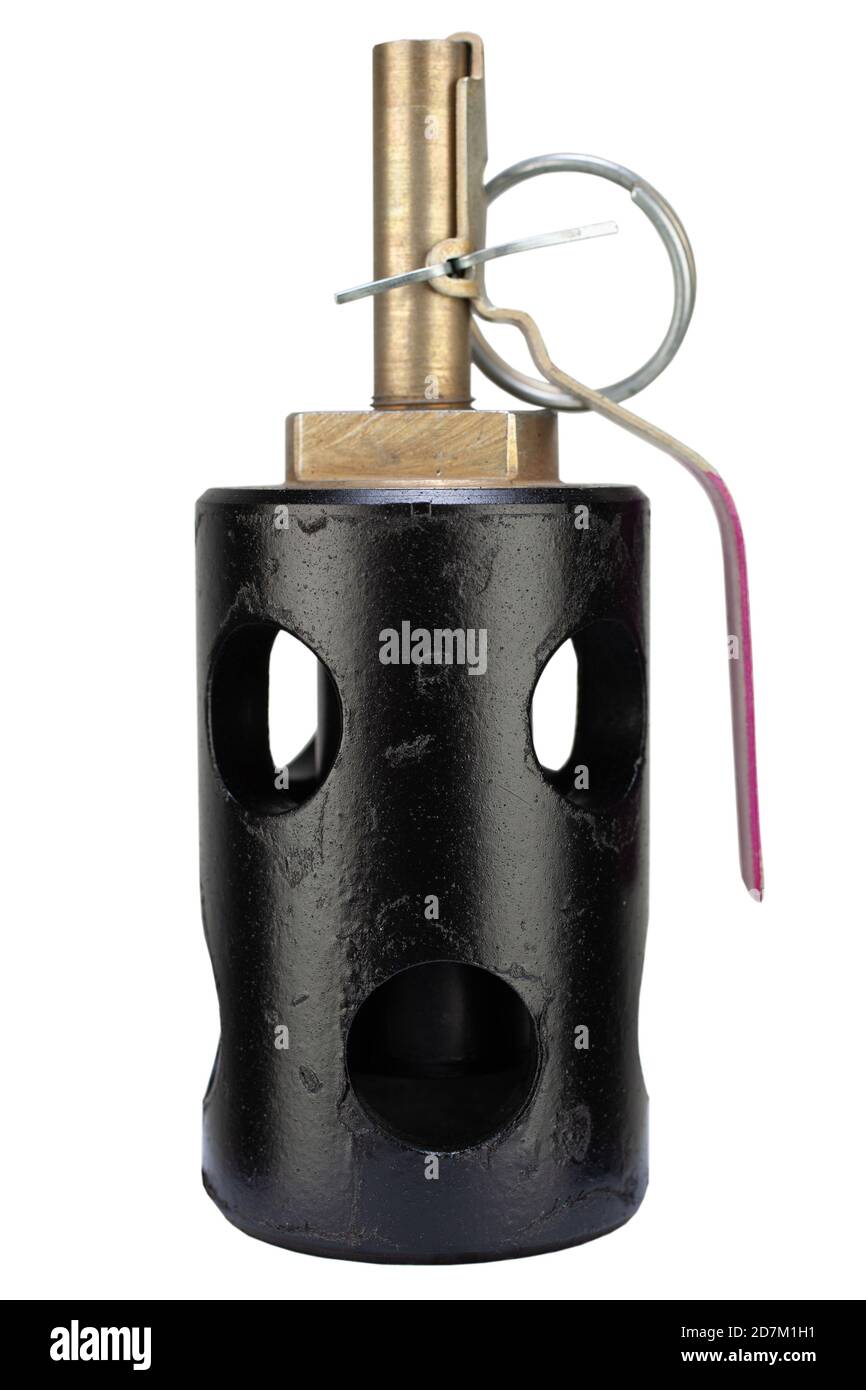 riot flashbang (stun) grenade isolated on white Stock Photo - Alamy