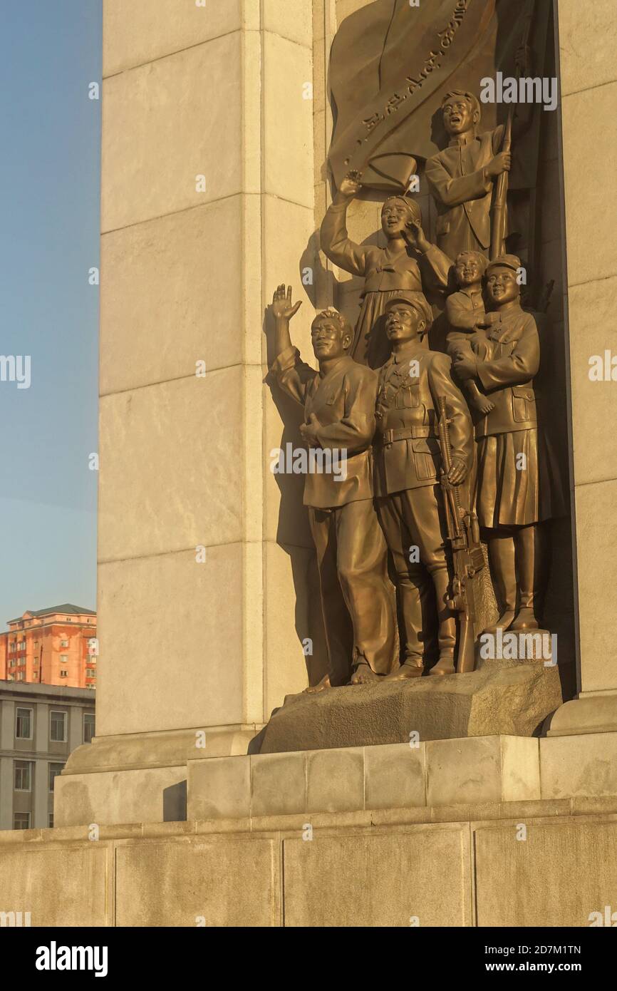 Pyongyang, North Korea - November 09, 2018: Peoples Monument Landmark ...