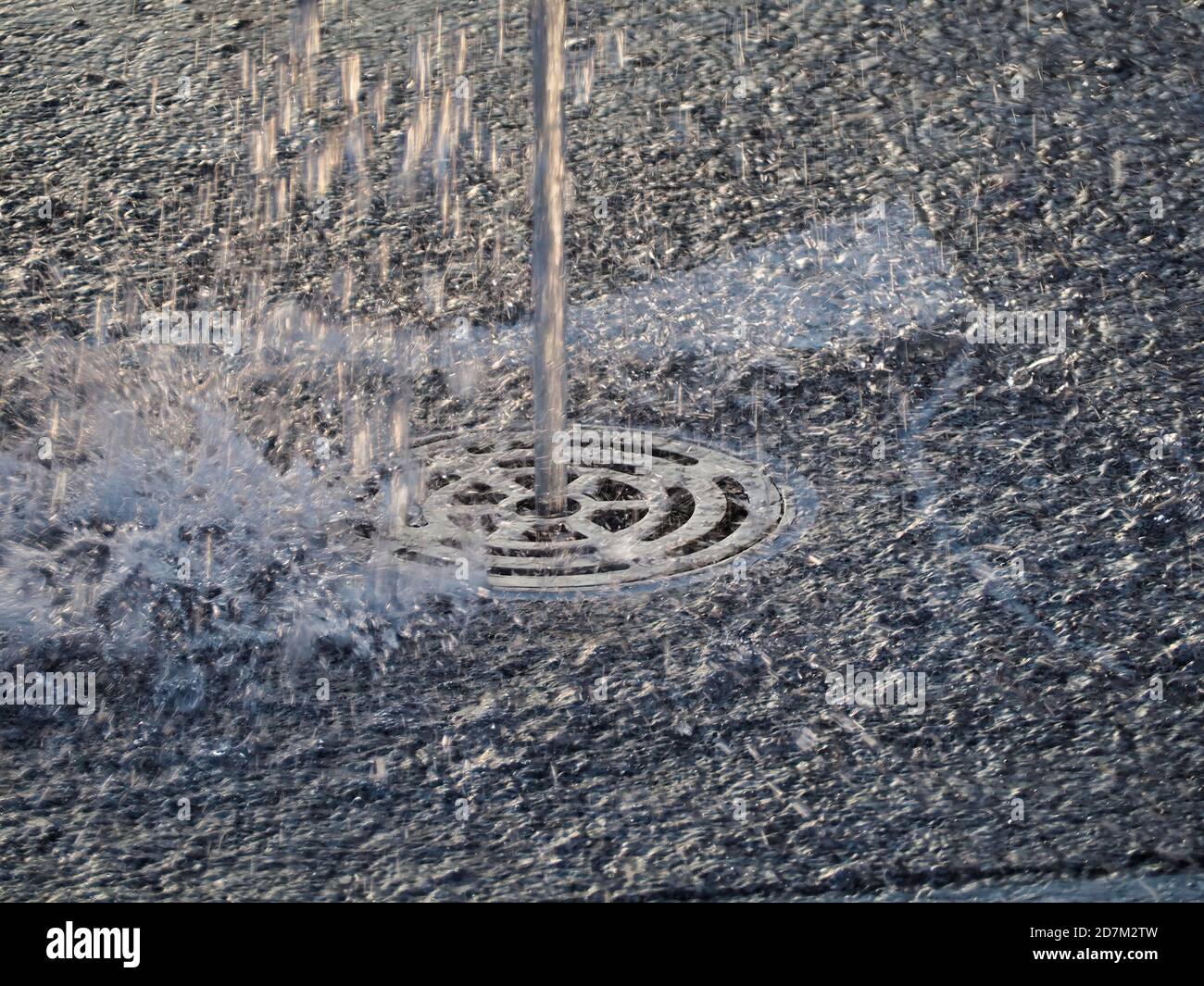 Closeup of a water drain on the street captured during the daytime ...