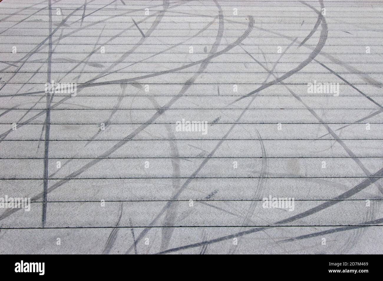 Bike Skid Marks on Pavement Stock Photo - Alamy