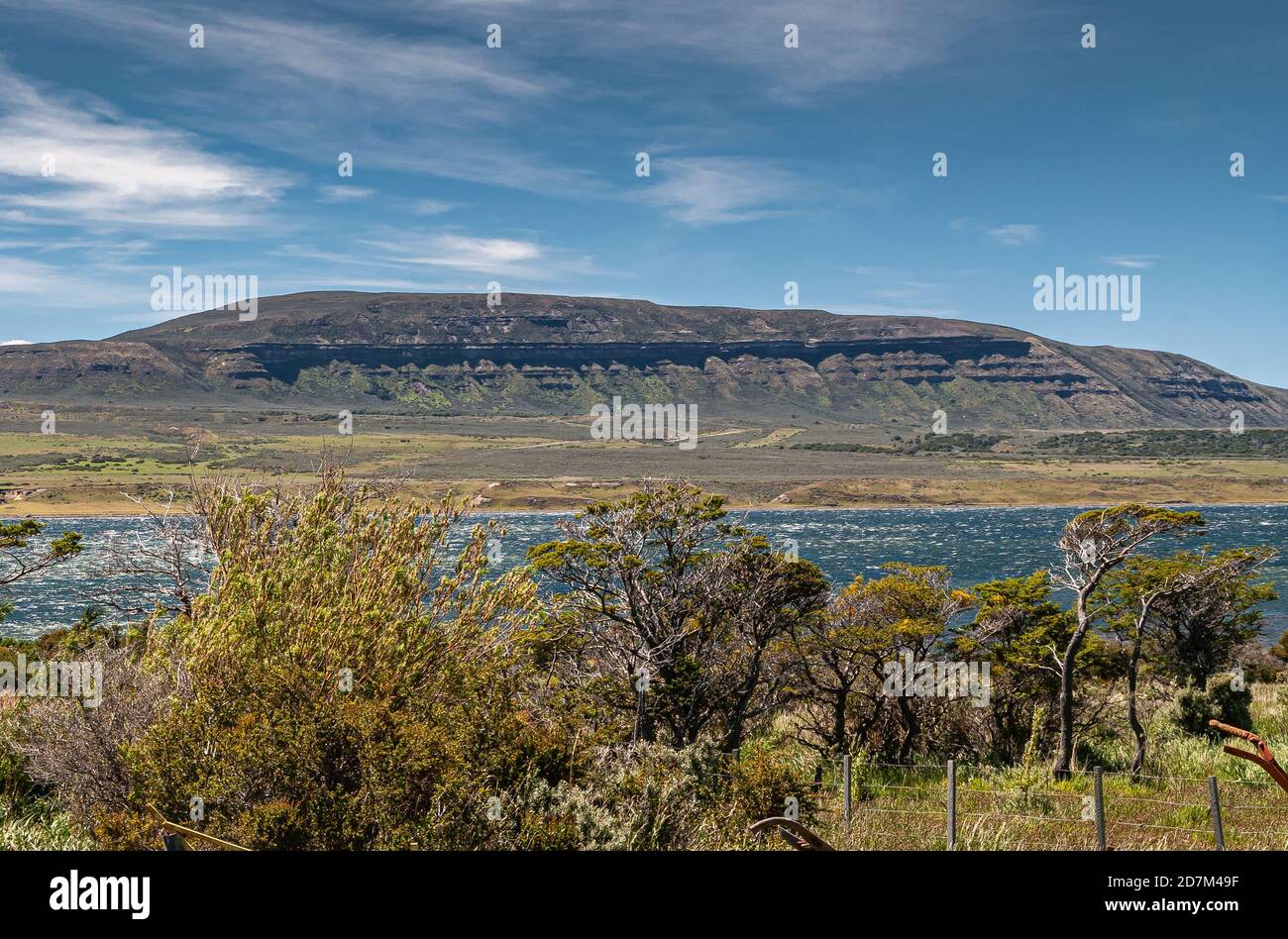 Riesco Island, Chile - December 12, 2008: Natural straight balcony ...