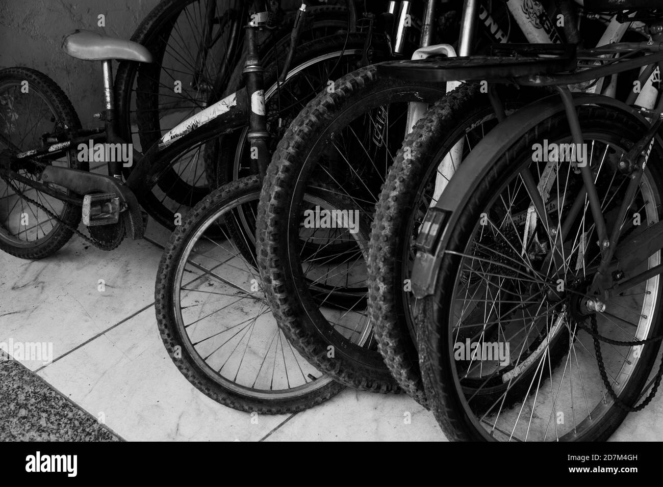 Bicycles tires Black and White Stock Photos & Images - Alamy