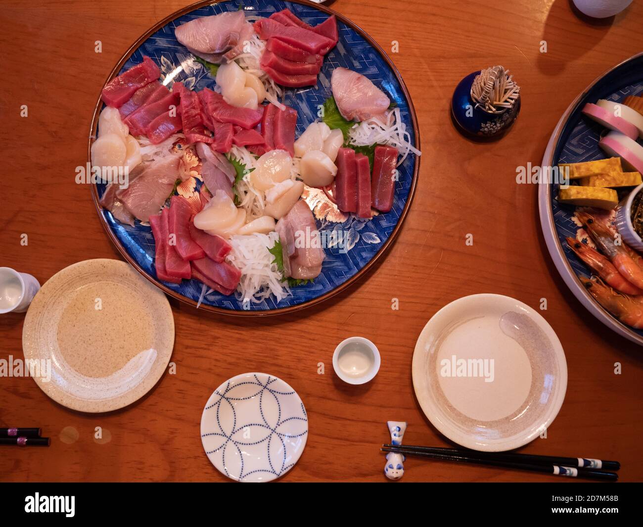 The table being set for a traditional new year's dinner in Japan Stock ...
