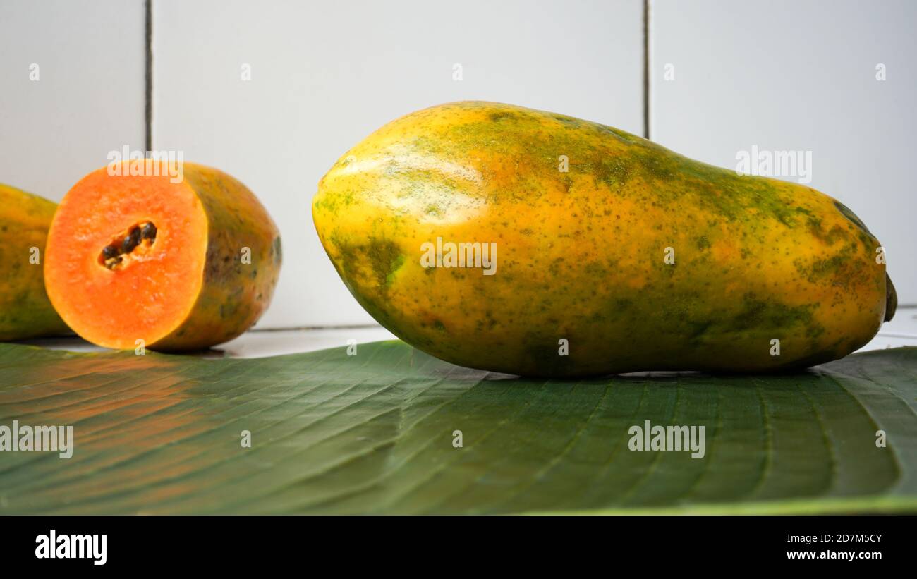 Papaya orange color hi-res stock photography and images - Alamy