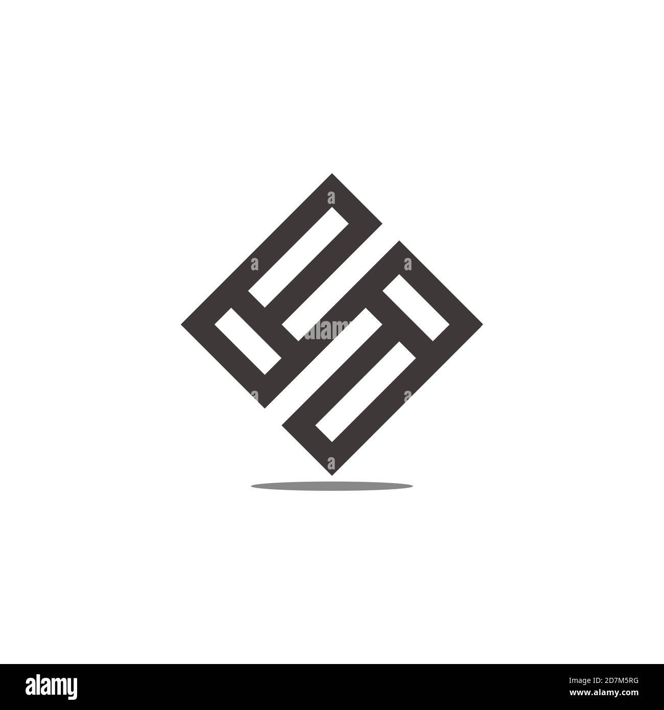 letter s simple shadow square geometric line logo vector Stock Vector ...