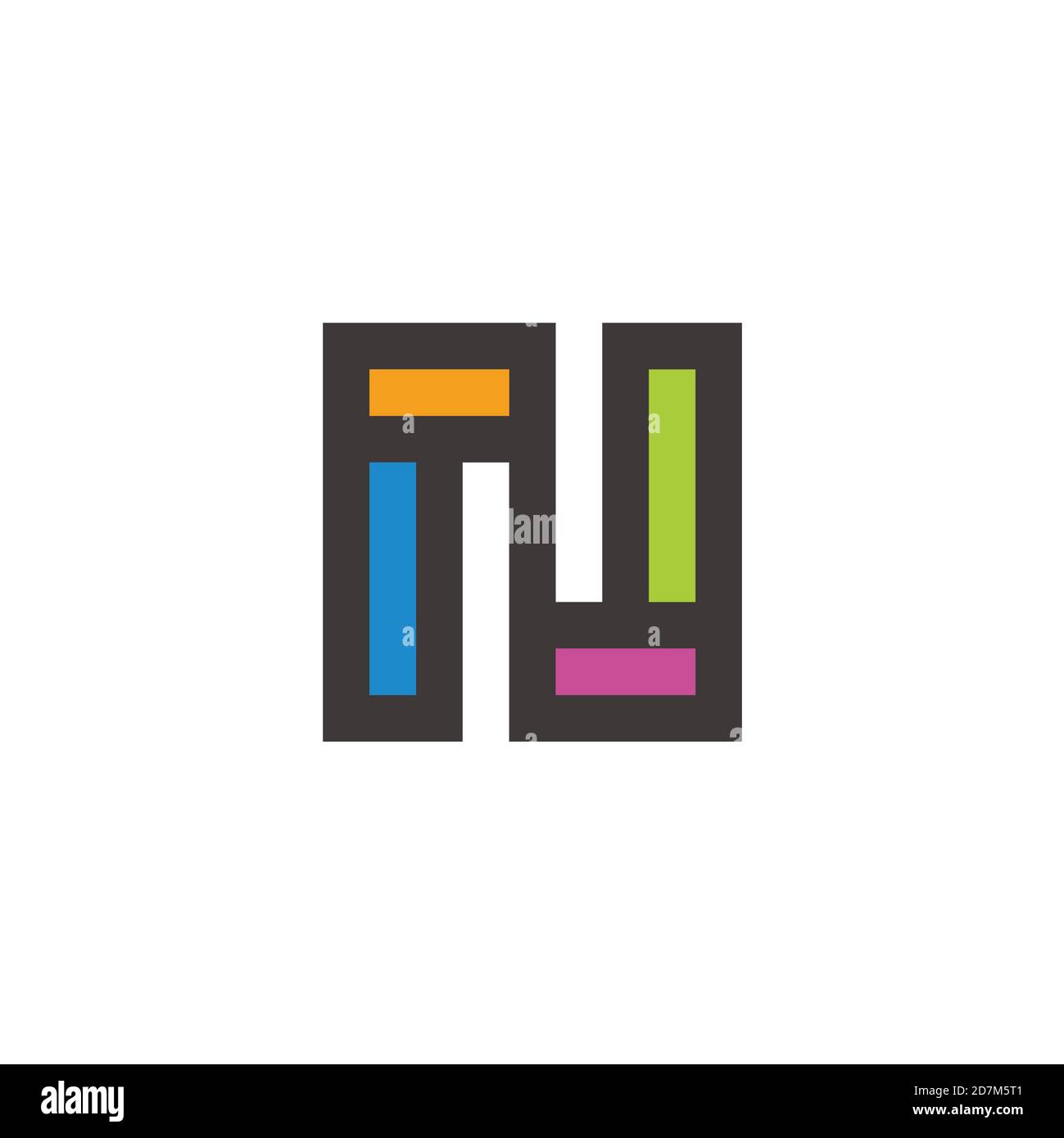 abstract letter N square geometric colorful logo vector Stock Vector ...