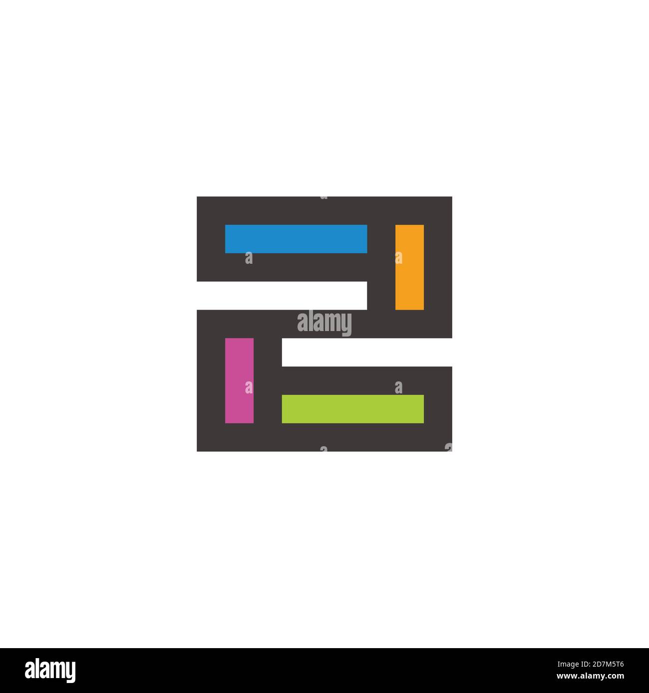 abstract number 2 square geometric colorful logo vector Stock Vector ...