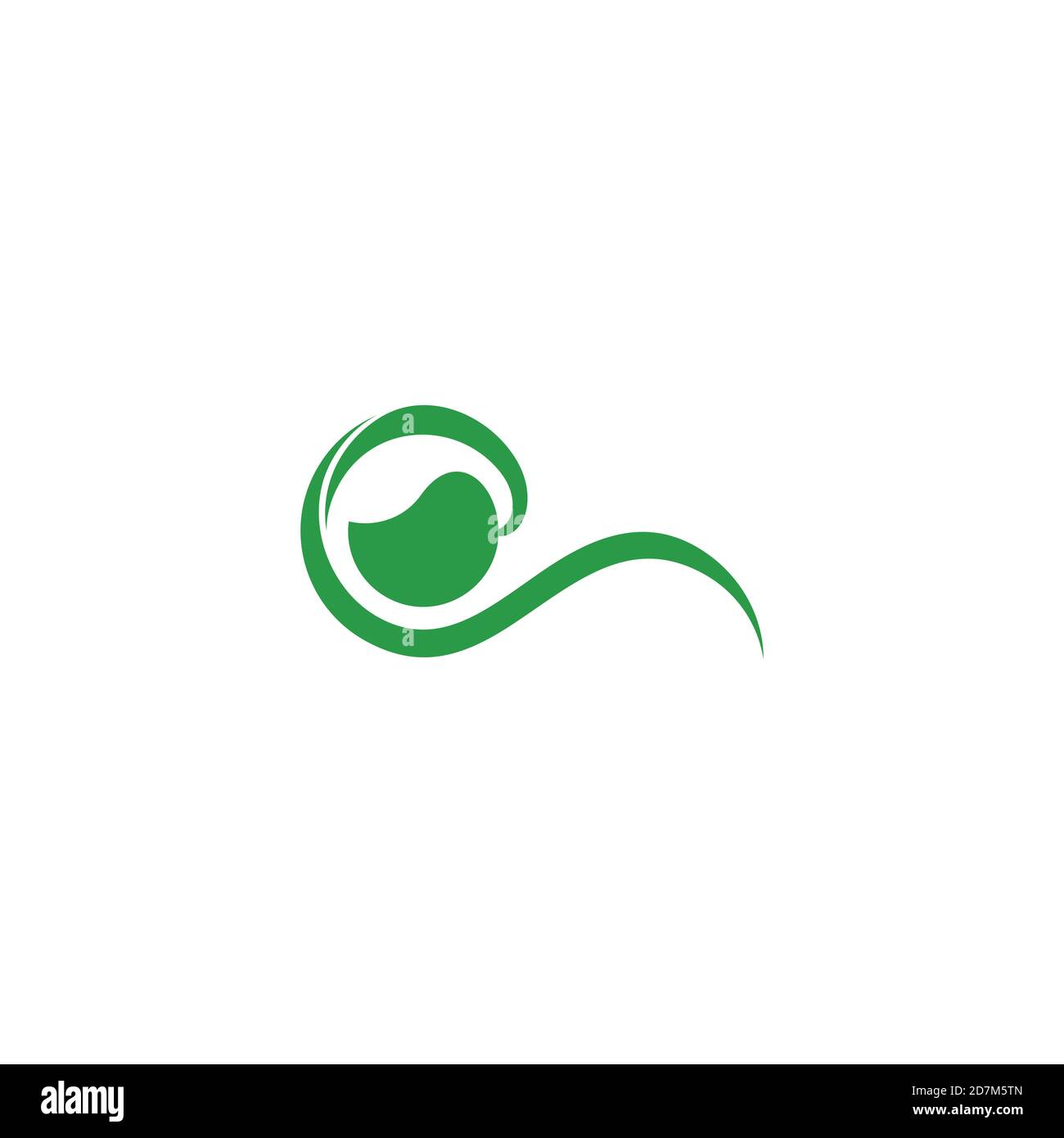 green leaf loop geometric spiral shape logo vector Stock Vector Image ...