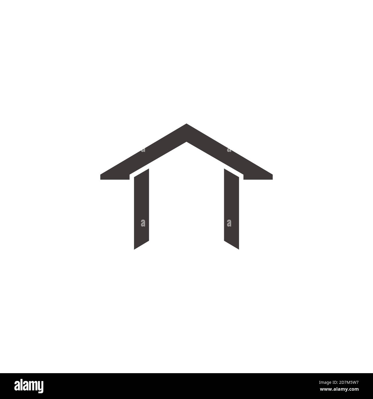 simple home roof arrow geometric line symbol vector Stock Vector Image ...
