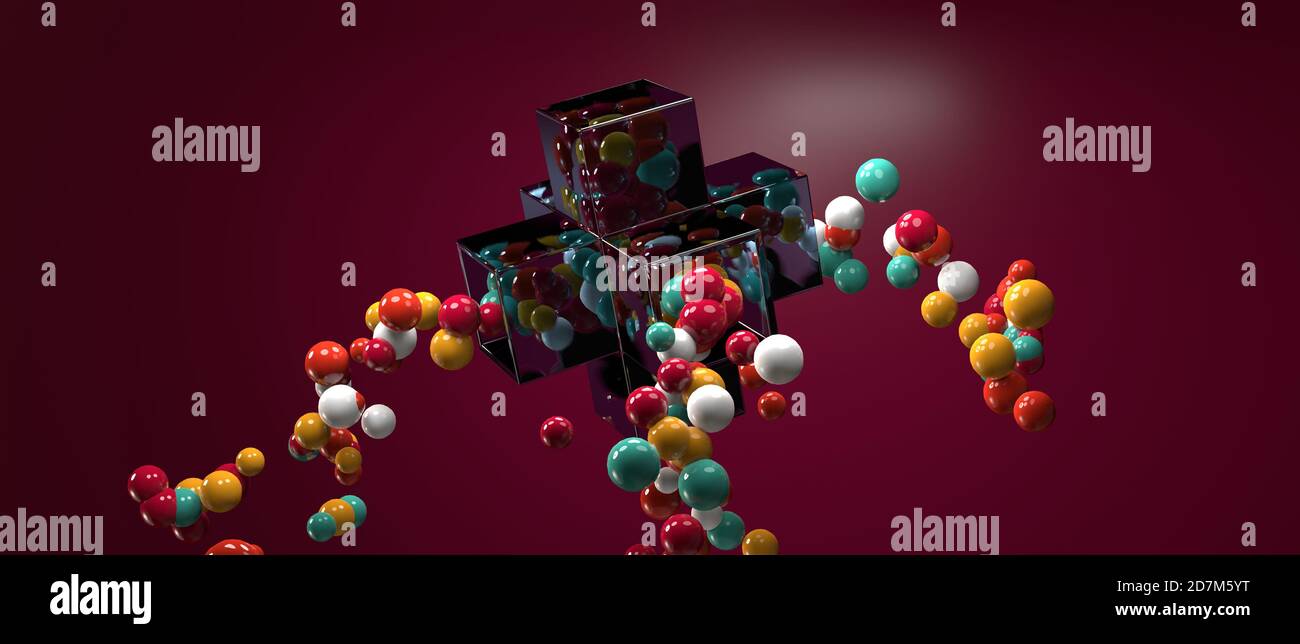Fun and colourful abstract 3D renders, for 3D background. 3D abstract ...