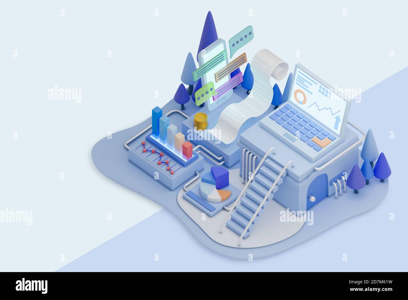 Data analysis modern design 3d illustration Stock Photo - Alamy