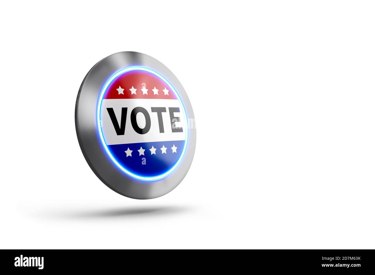 Vote now button over white background 3d illustration Stock Photo - Alamy