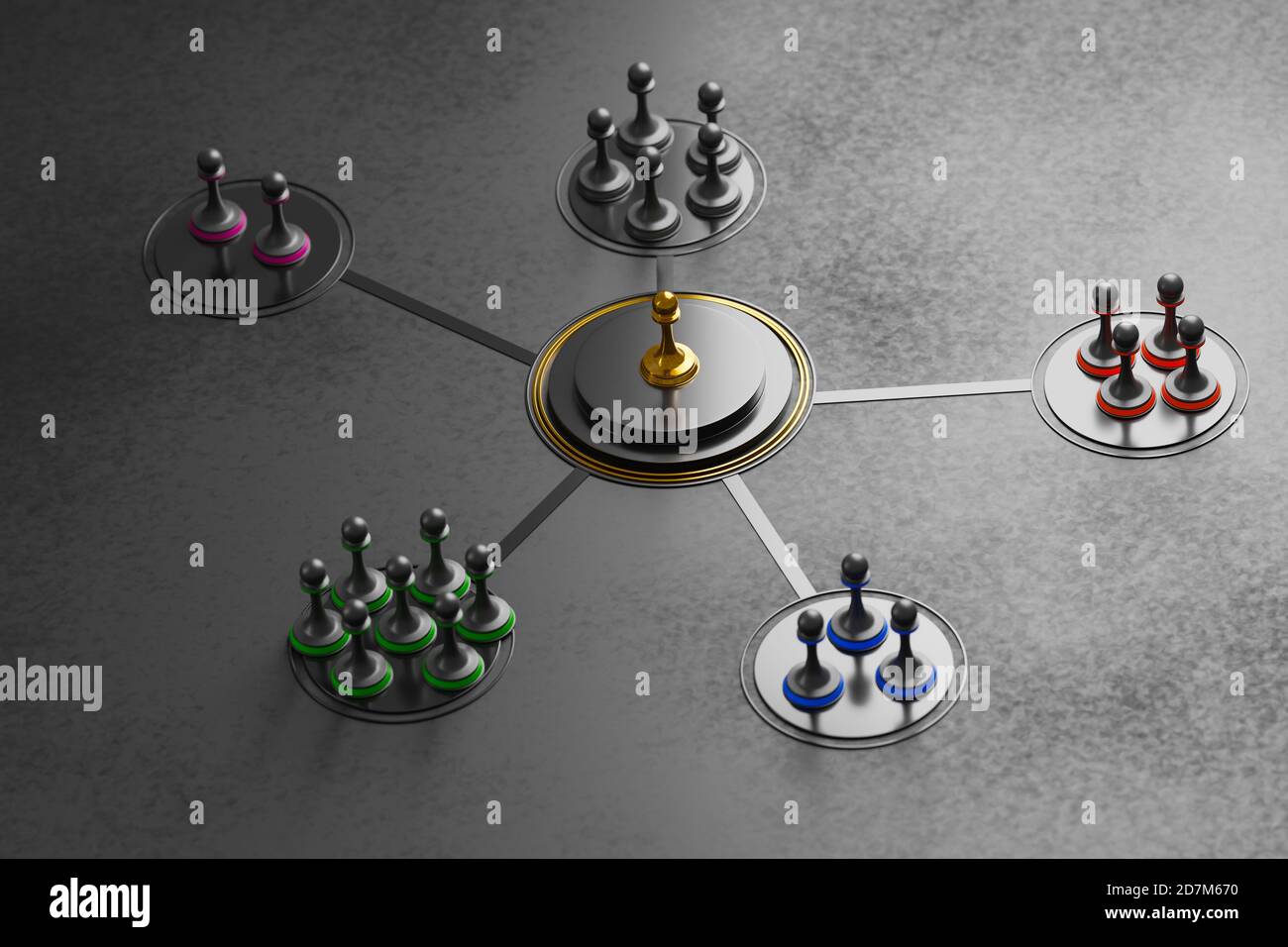 Leadership And Team Cohesiveness Over Black Background 3d illustration ...
