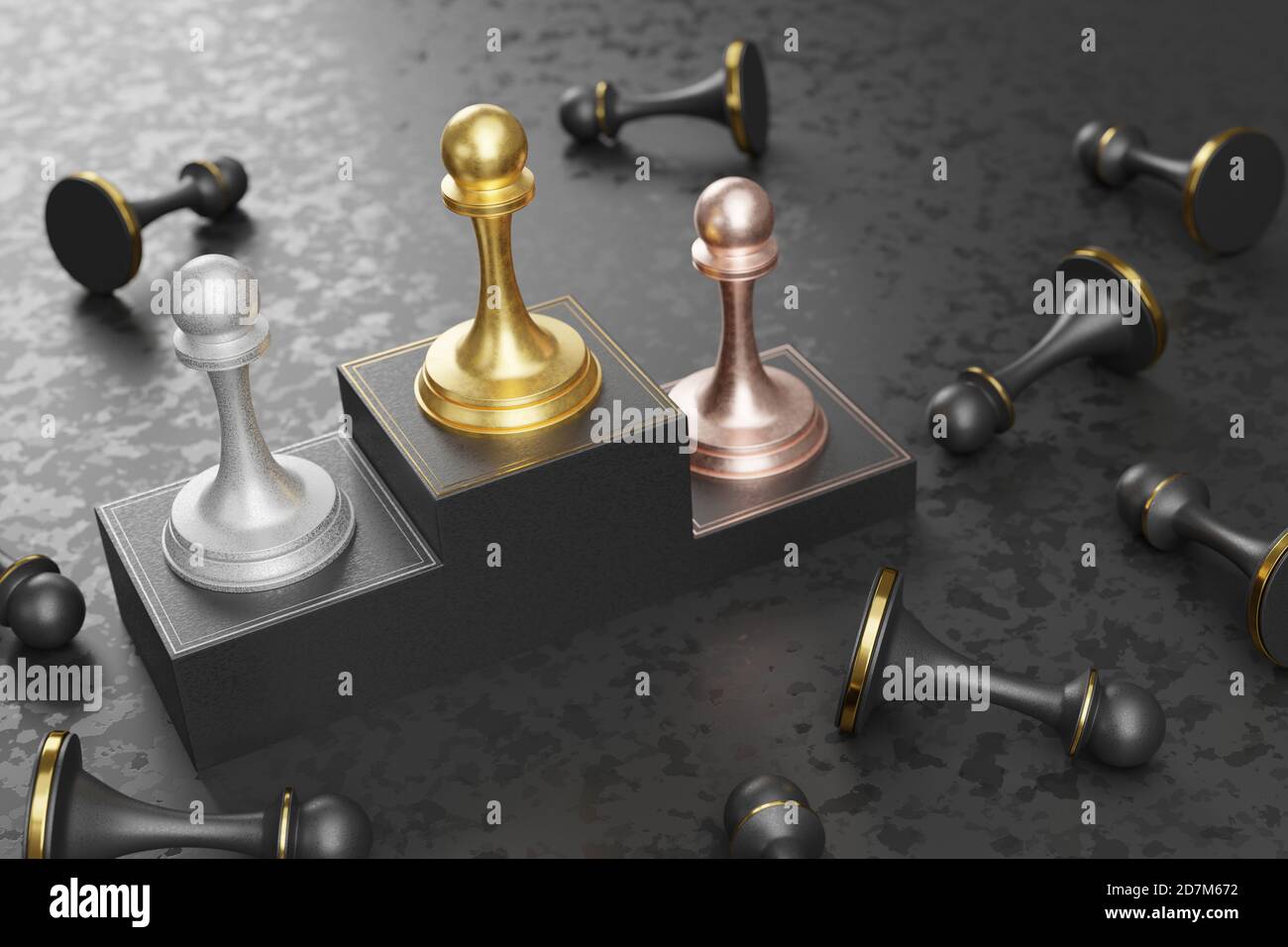 Contest winners podium. Top Three. 3d illustration Stock Photo - Alamy
