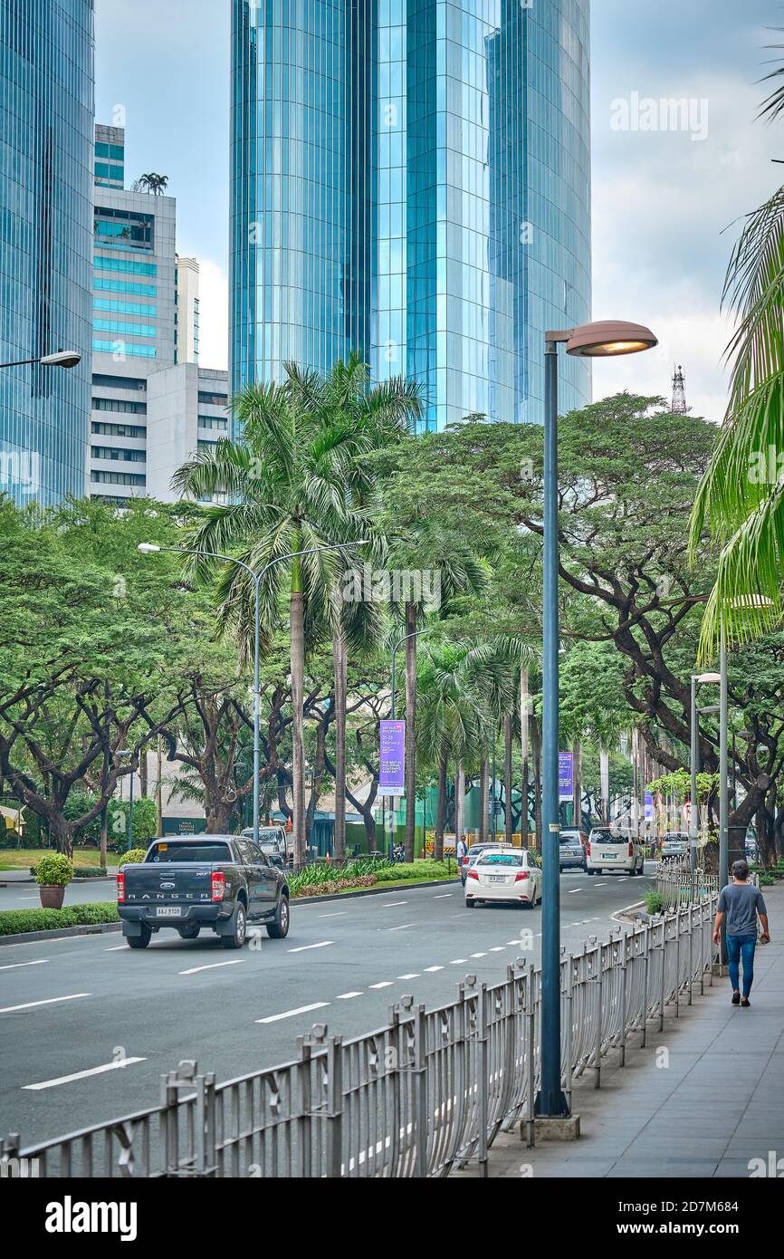 Manila, Philippines - Feb 02, 2020: streets of Makati city during ...