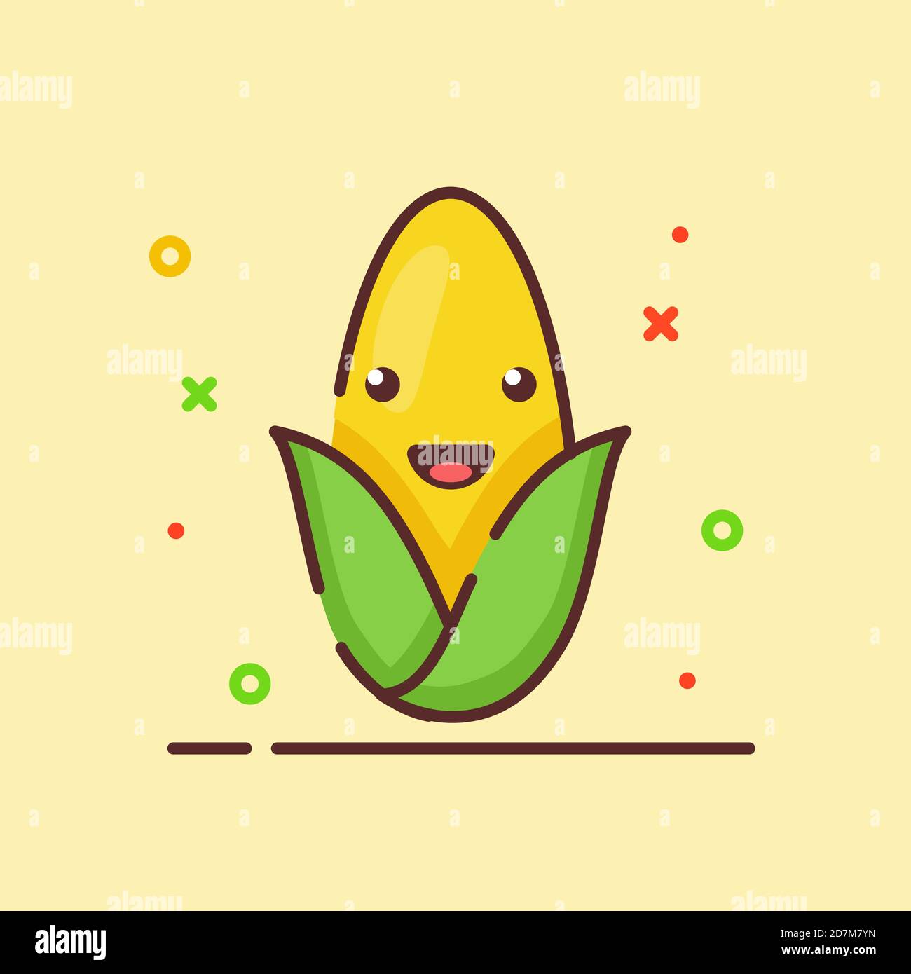 Kawaii cute funny corn food hi-res stock photography and images - Alamy